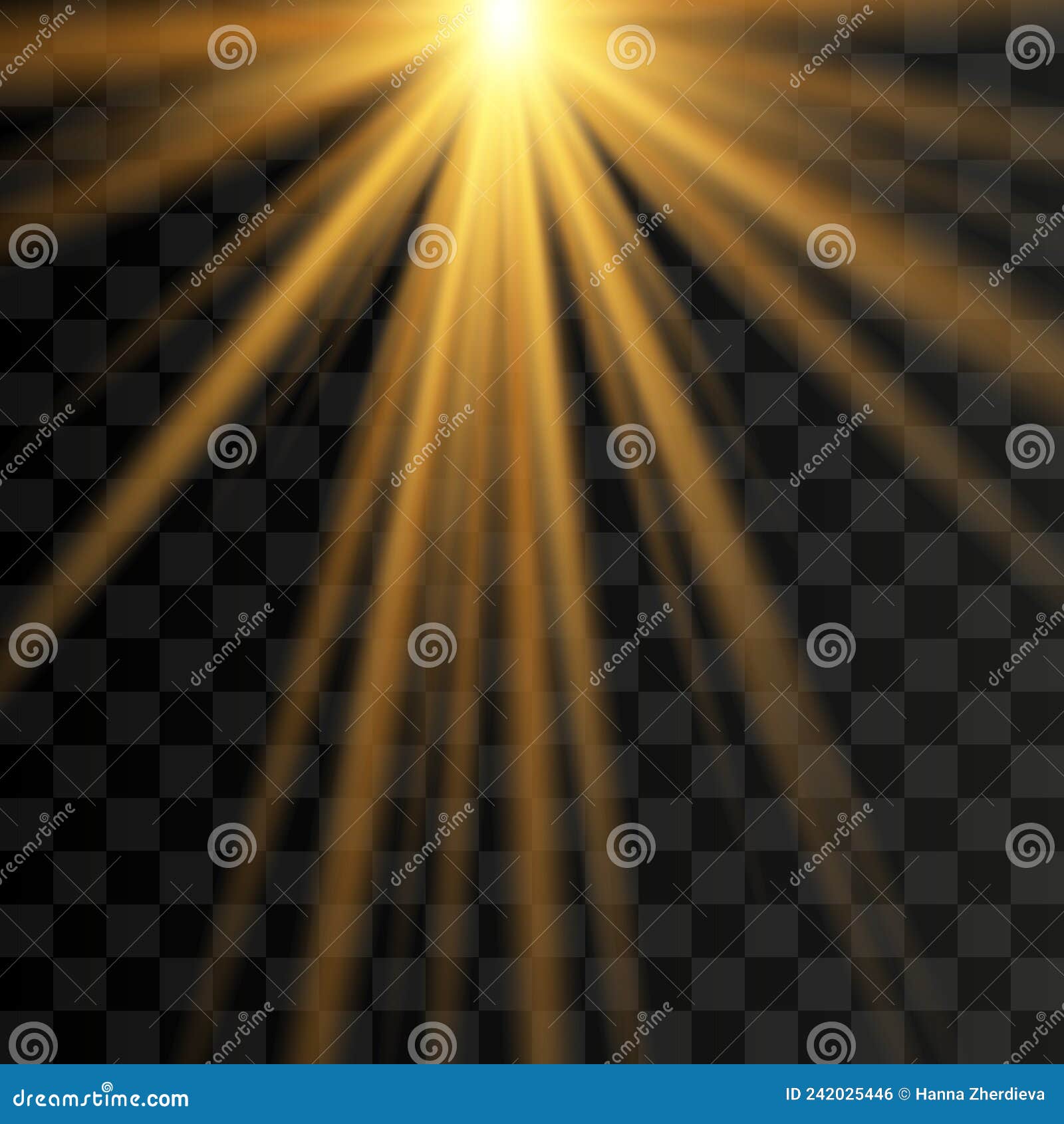 Vector Sun Light. Sunbeams or Beams Stock Vector - Illustration of ...