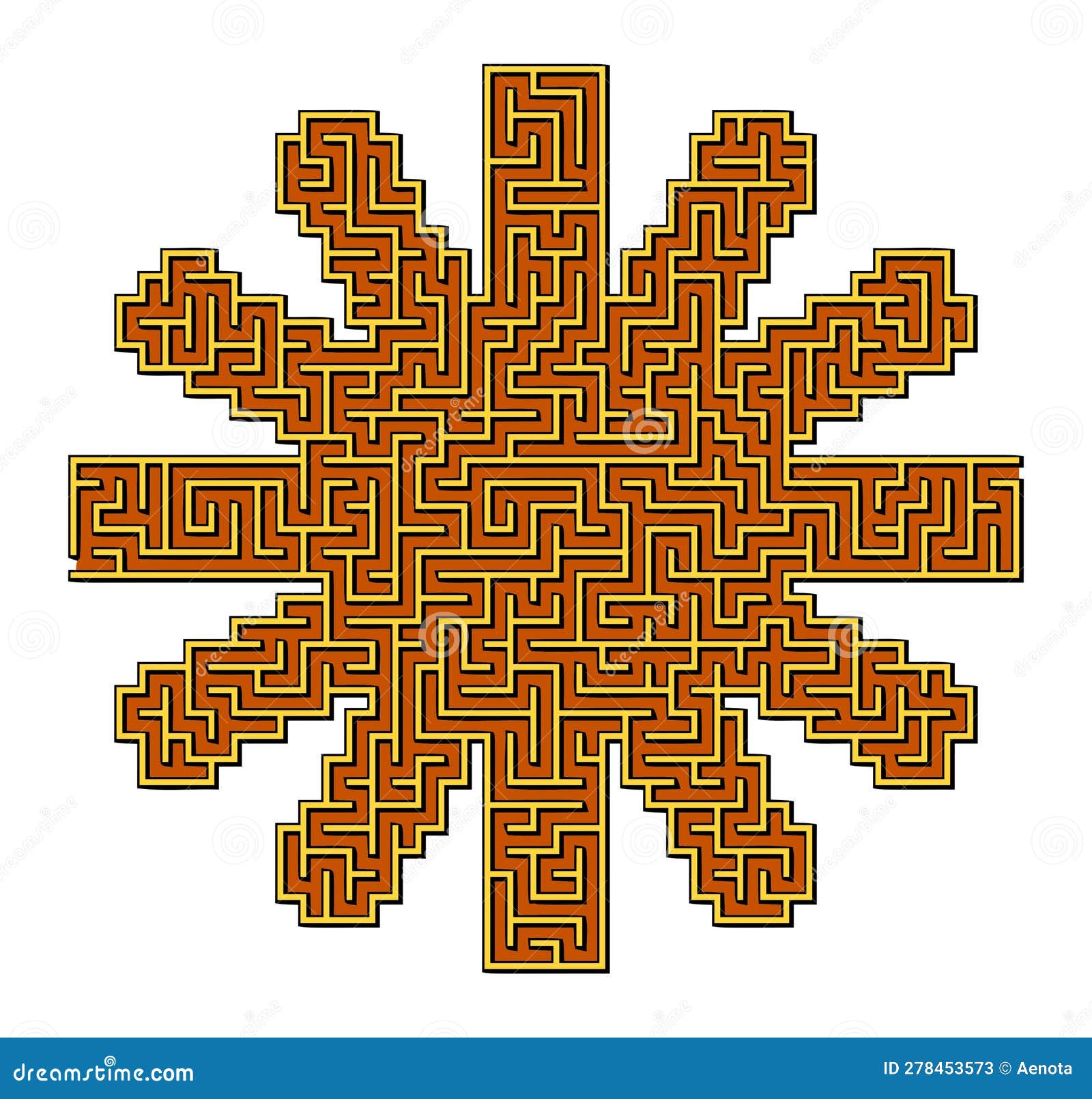 Vector Sun Maze stock vector. Illustration of wall, jumble - 278453573