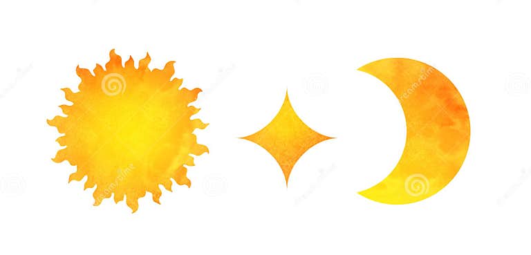 Vector Sun Moon and Star Set Stock Vector - Illustration of boho, star ...