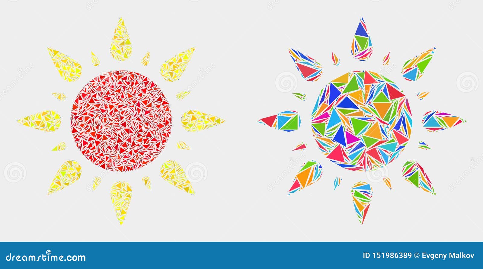 Vector Sun Mosaic Icon of Triangle Items Stock Vector - Illustration of ...