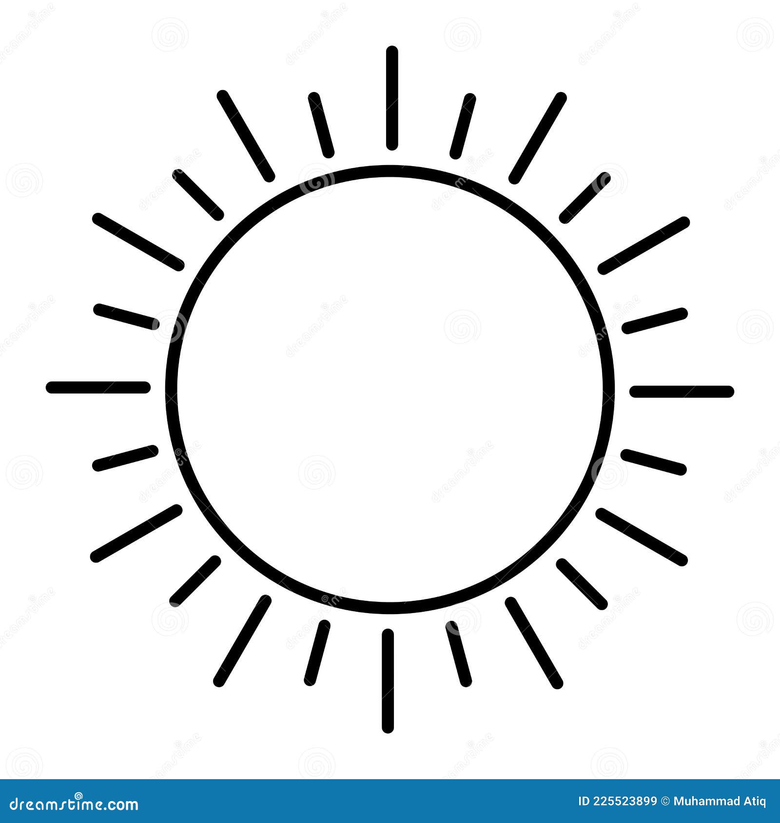Vector Sun Outline Icon Design Stock Vector - Illustration of design ...