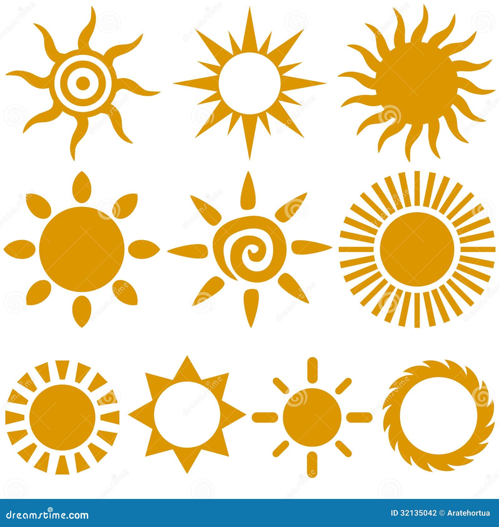 Vector Sun stock vector. Illustration of isolated, solar - 32135042