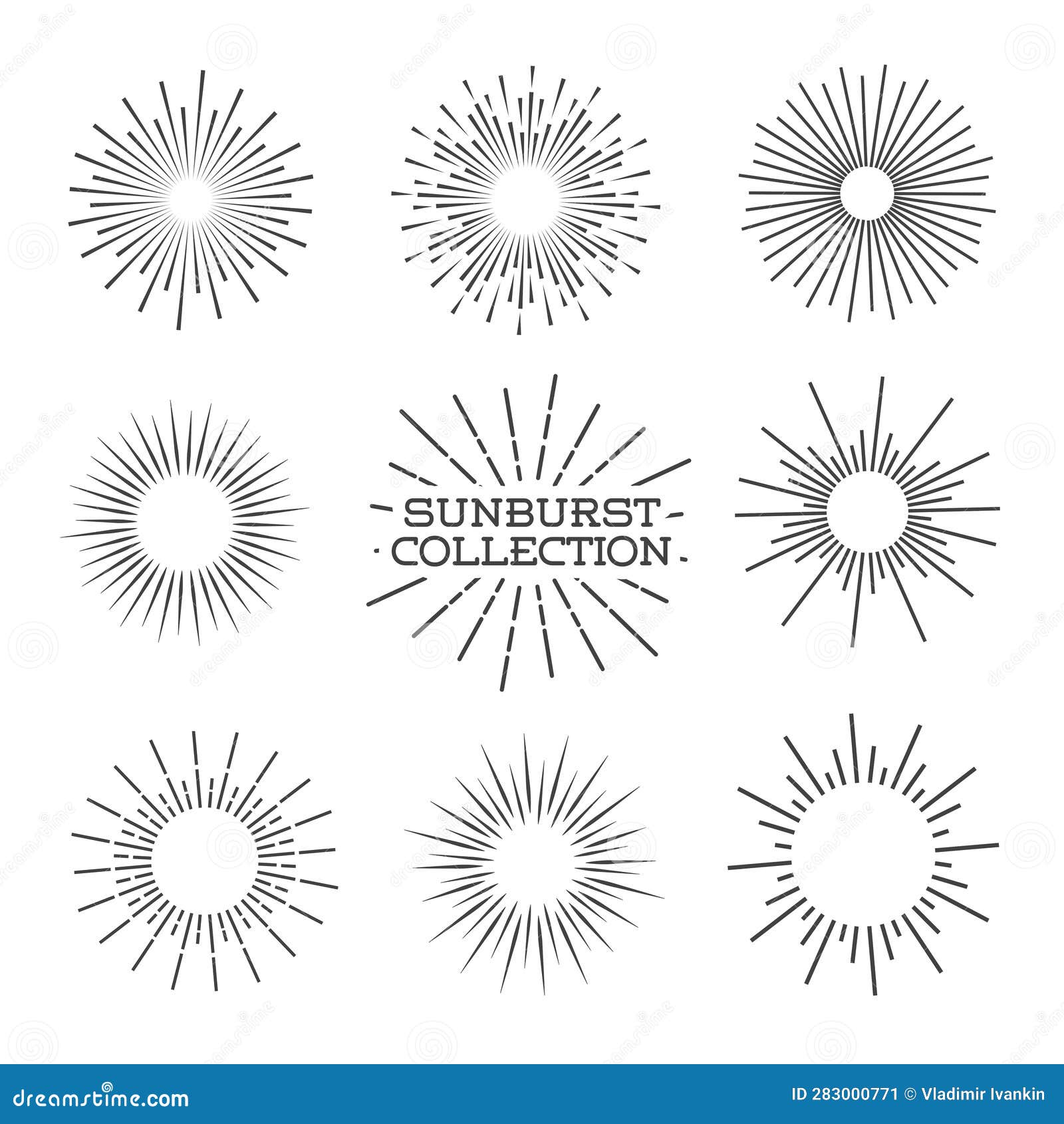 Vector Sunburst Set. Vector Stock Vector - Illustration of geometric, retro: 283000771
