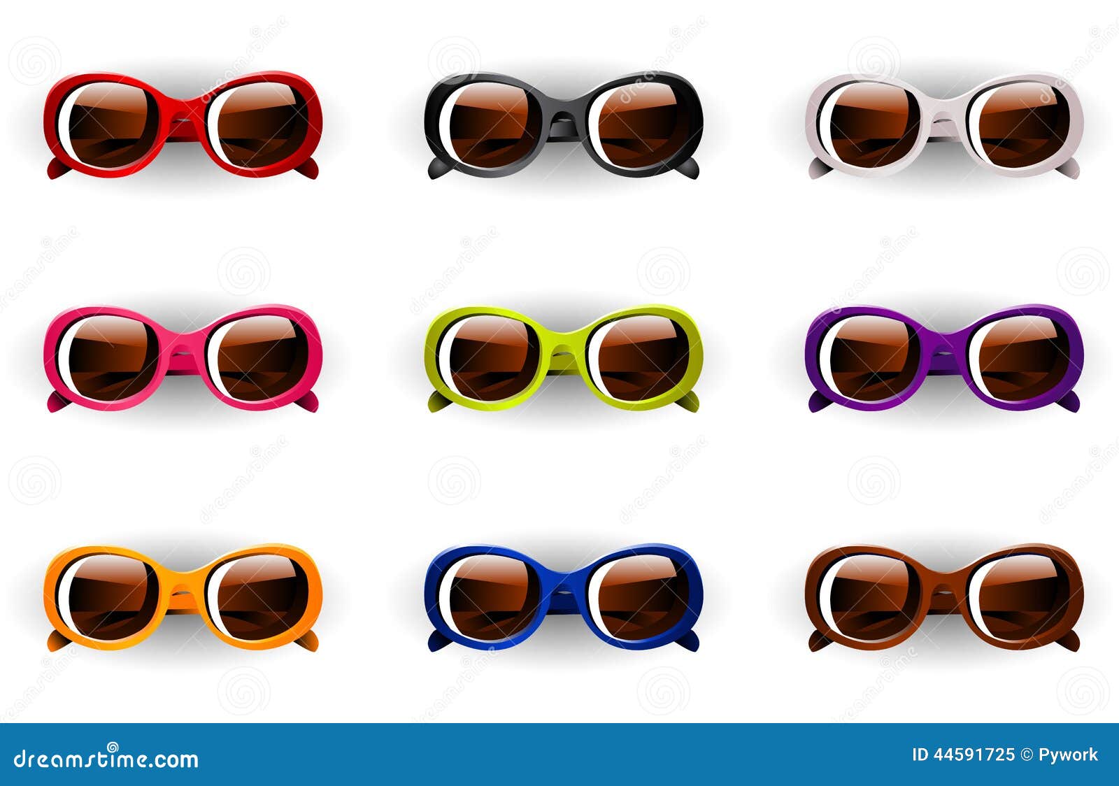 Vector Sunglasses in 9 Color Stock Vector - Illustration of orange ...