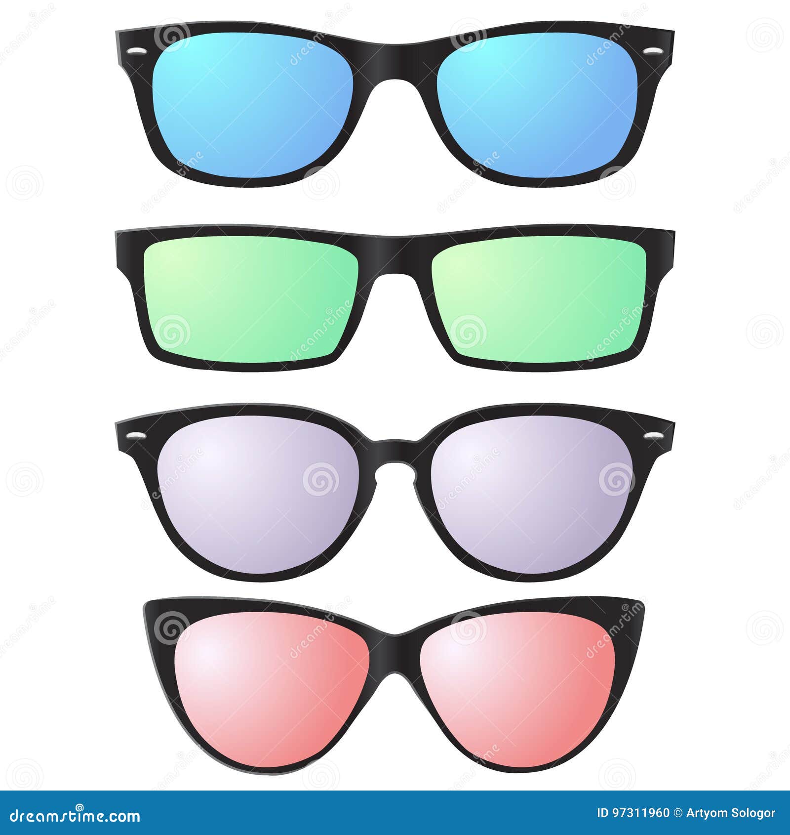 Vector Set Of Sunglasses Silhouettes | CartoonDealer.com #54995719