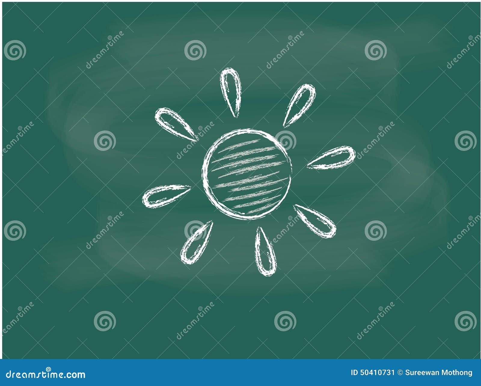 Vector of the Sunlight Drawing on Blackboard Chalk Stock Vector ...