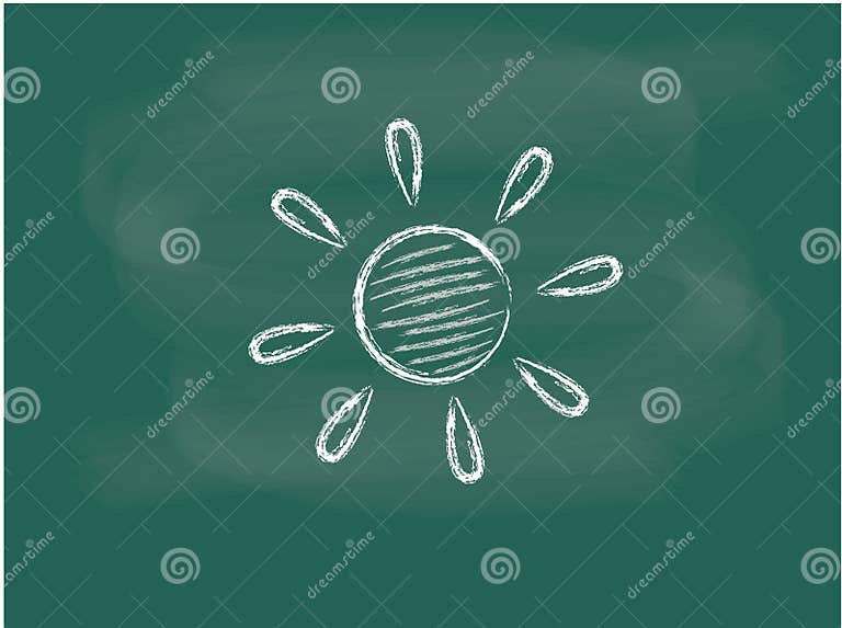 Vector of the Sunlight Drawing on Blackboard Chalk Stock Vector ...