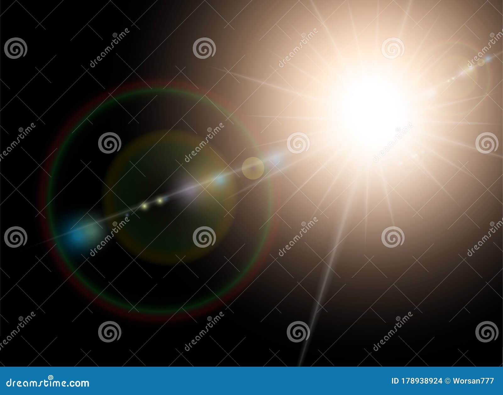 Vector Sunlight Special Lens Flare Light Effect. Sun Flash Shining with ...