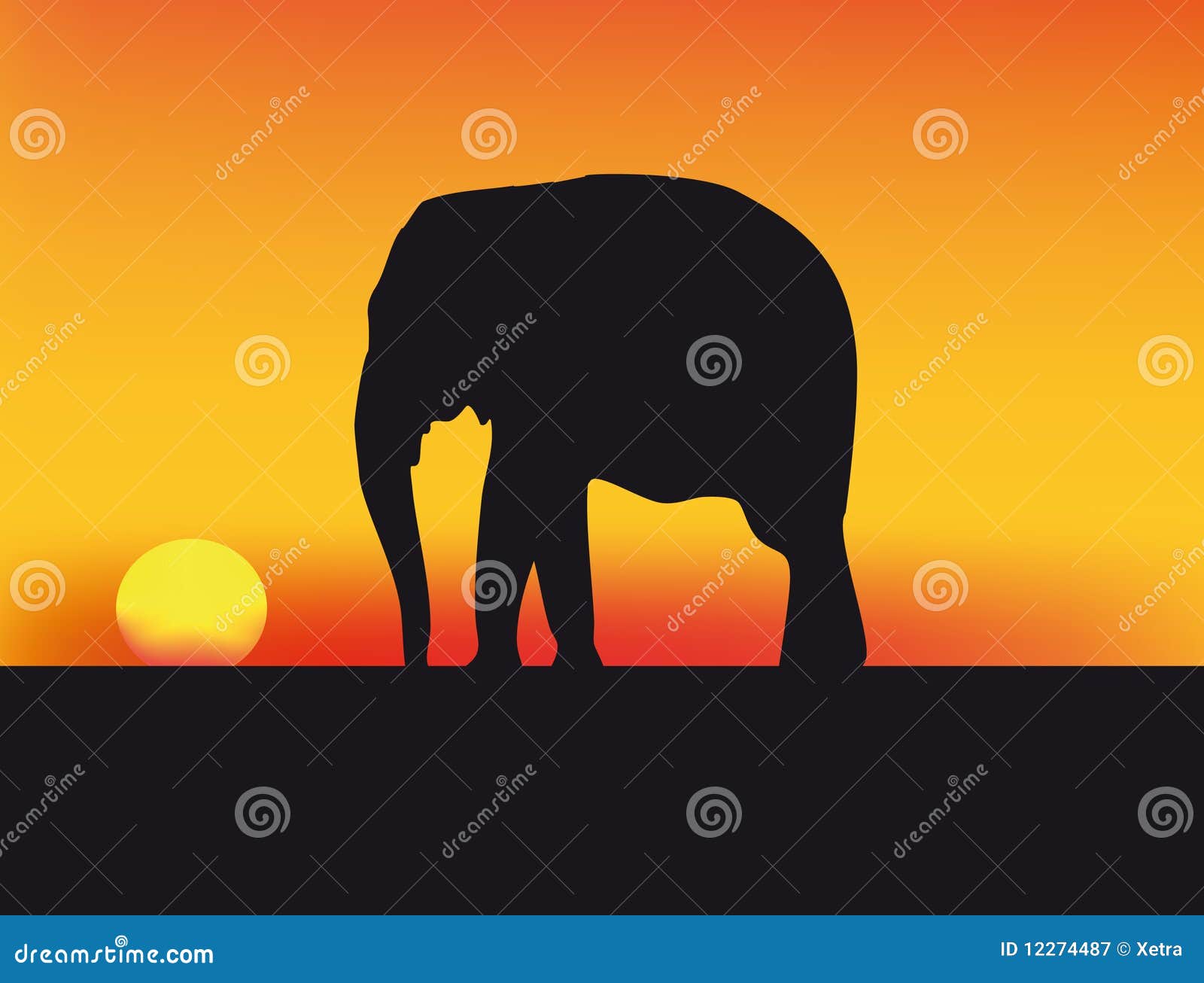 Vector sunset in Africa stock vector. Illustration of foliage - 12274487