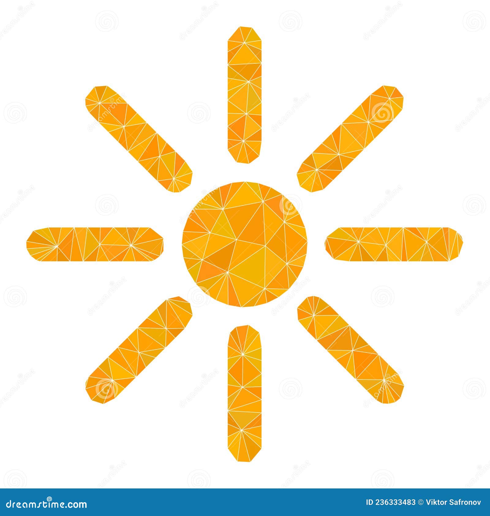 Vector Sunshine Polygonal Icon Stock Vector - Illustration of abstract ...