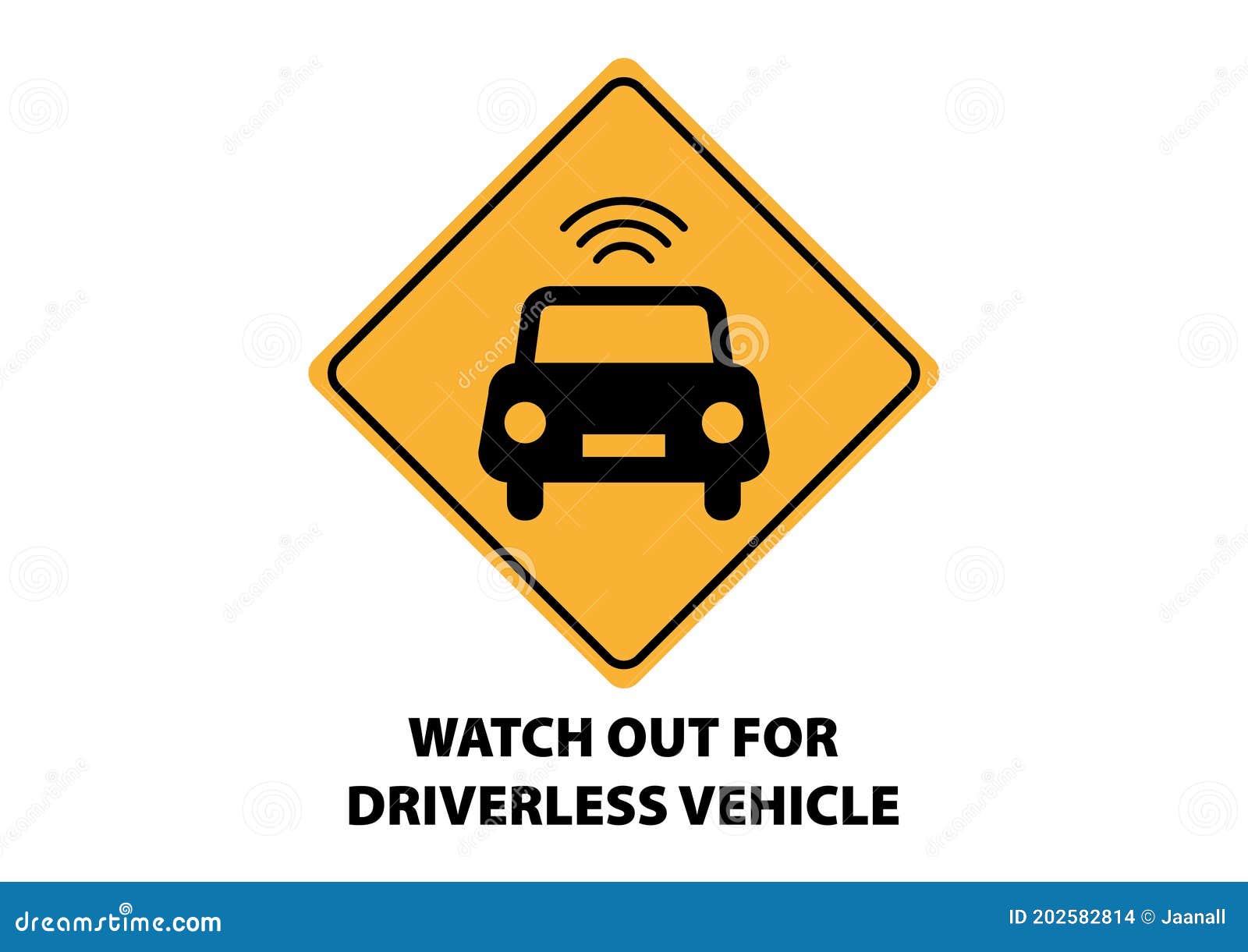 Driverless Self-driving Car or Autonomous Vehicle Warning Icon or ...