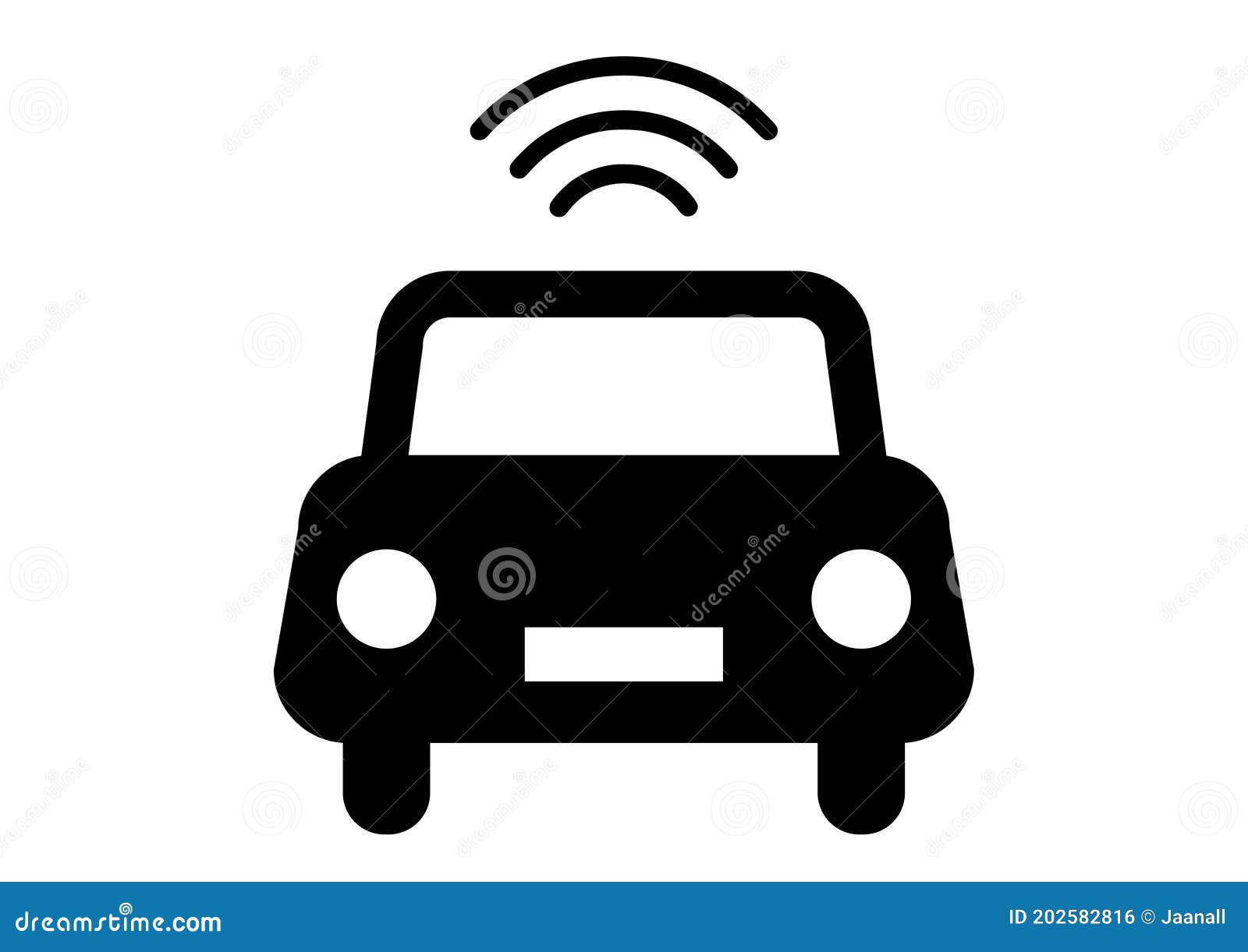 Driverless Self-driving Car or Autonomous Vehicle Icon or Symbol in ...