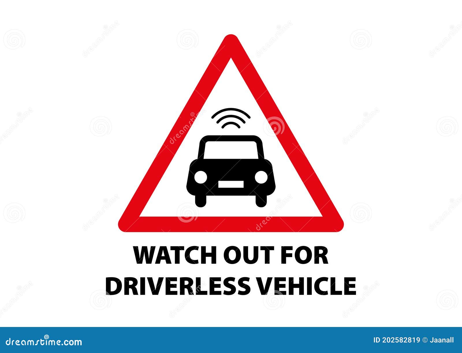 Driverless Self-driving Car or Autonomous Vehicle Warning Icon or ...
