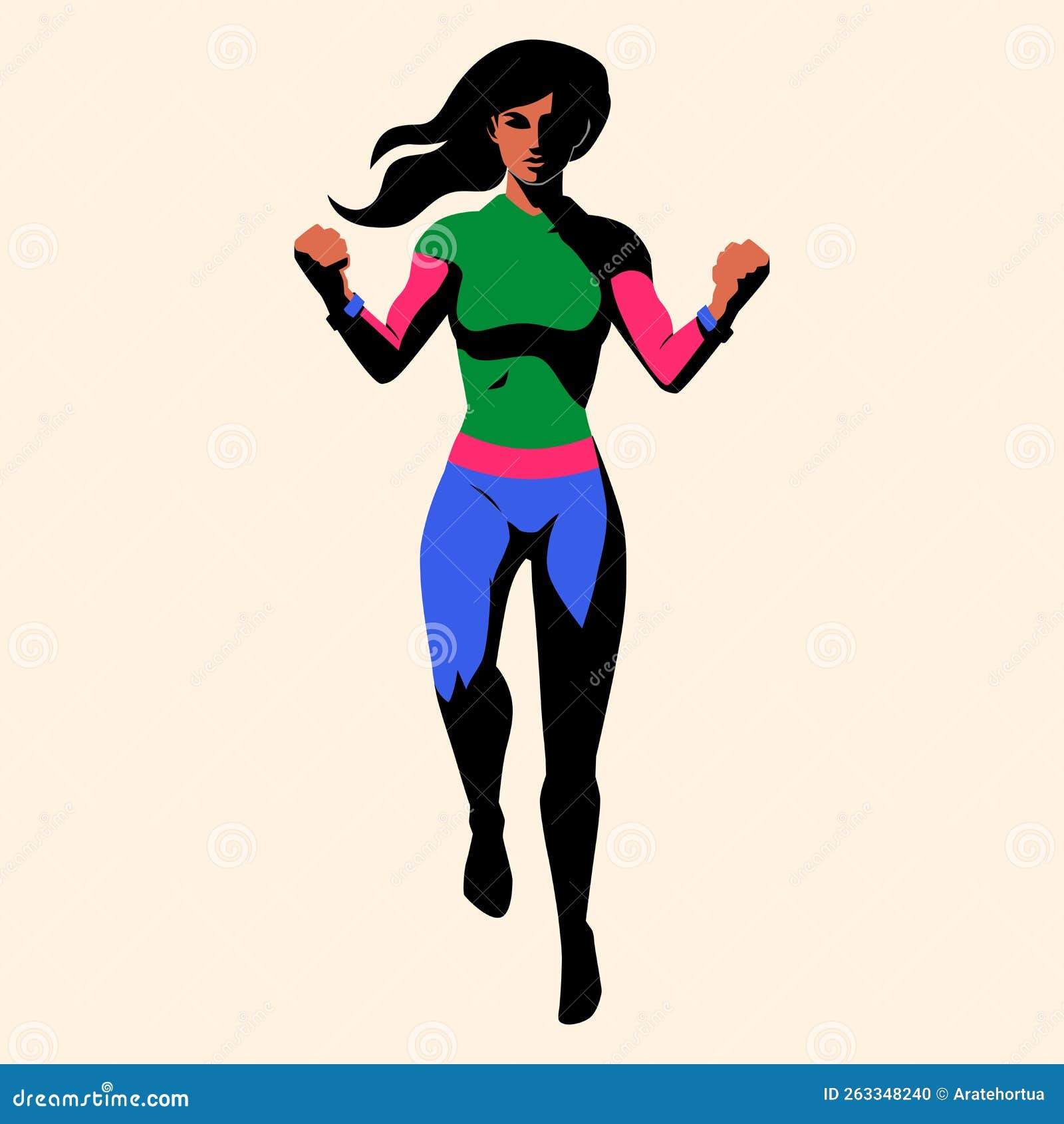 Vector Superhero Action Pose Illustration Isolated Stock Vector ...
