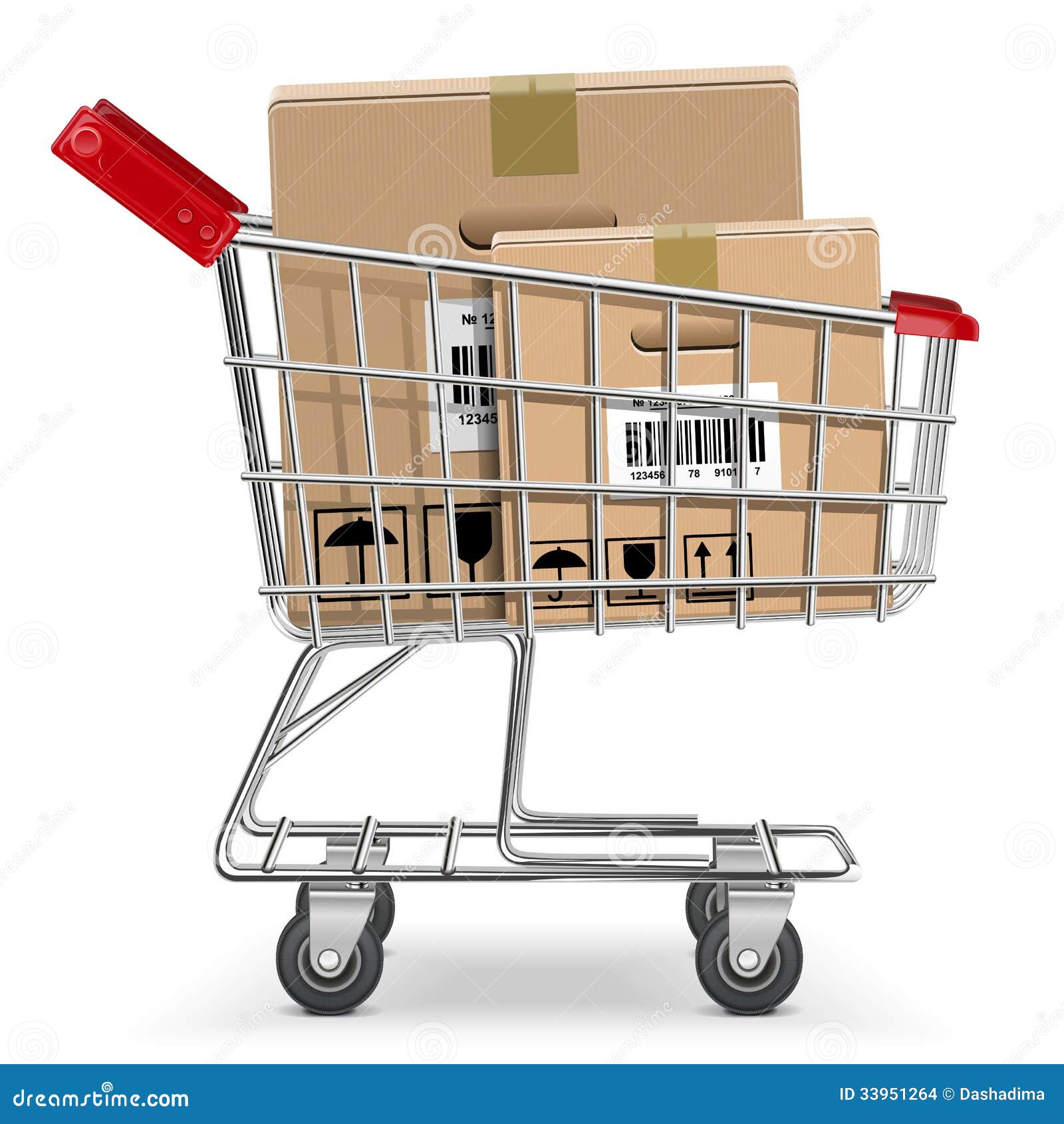 Supermarket Traffic Jam With Empty Shopping Carts Royalty-Free Stock ...