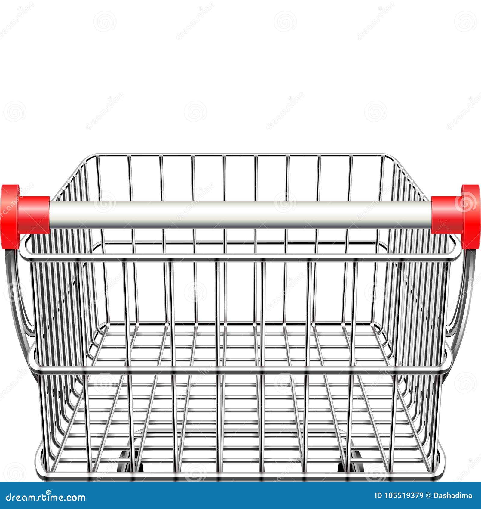 Vector Supermarket Cart Rear View Stock Vector - Illustration of handle ...