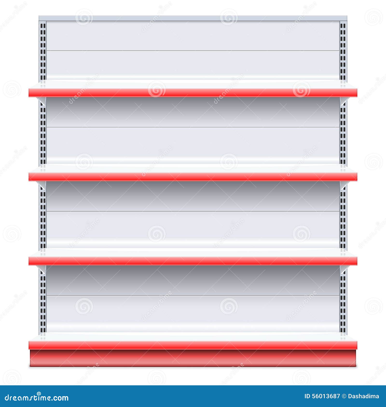 Supermarket Shelf With Circle And Square Shelf-stopper Or Wobblers ...