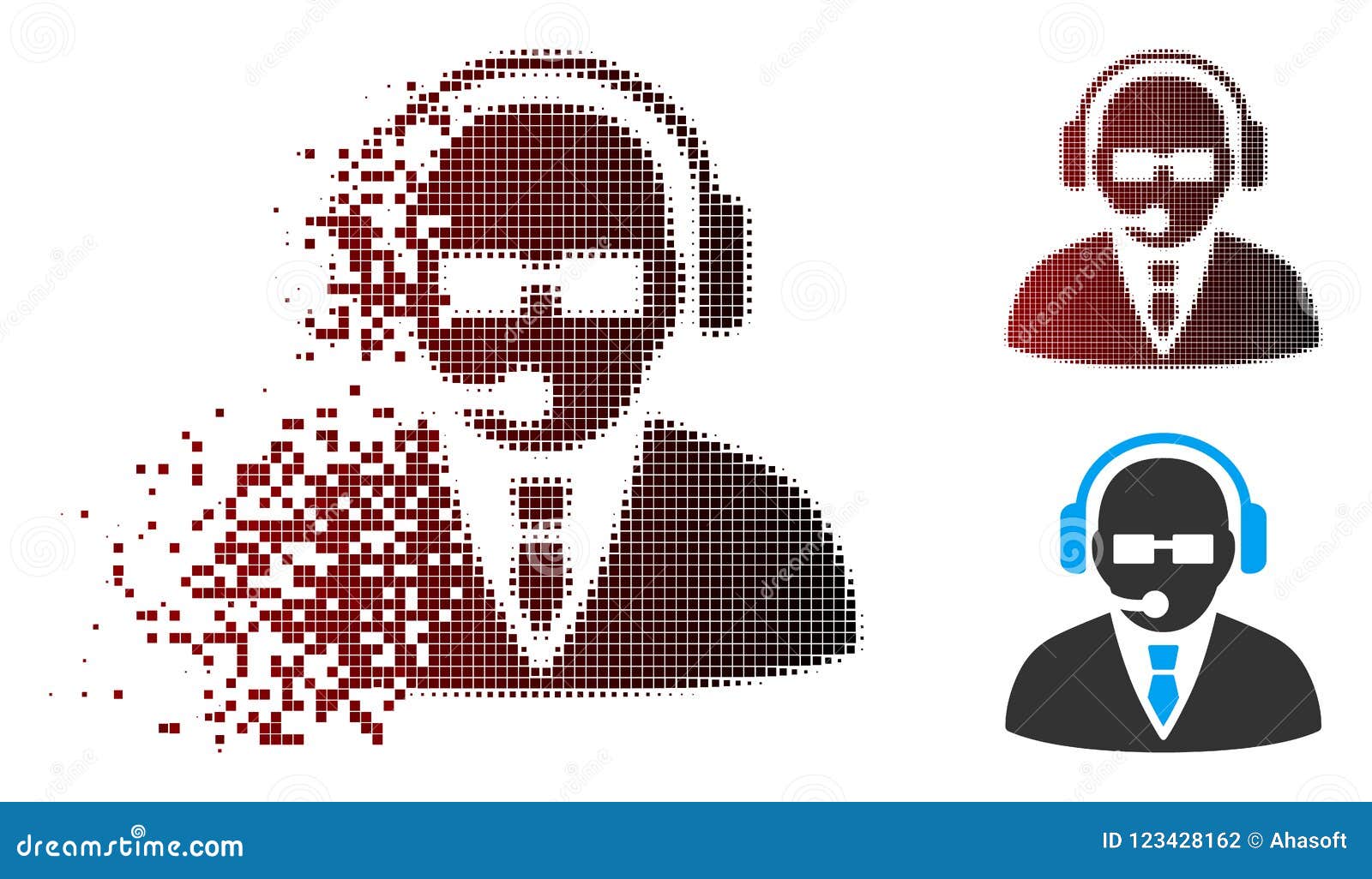 Dust Pixel Halftone Support Manager Icon Stock Vector - Illustration of ...