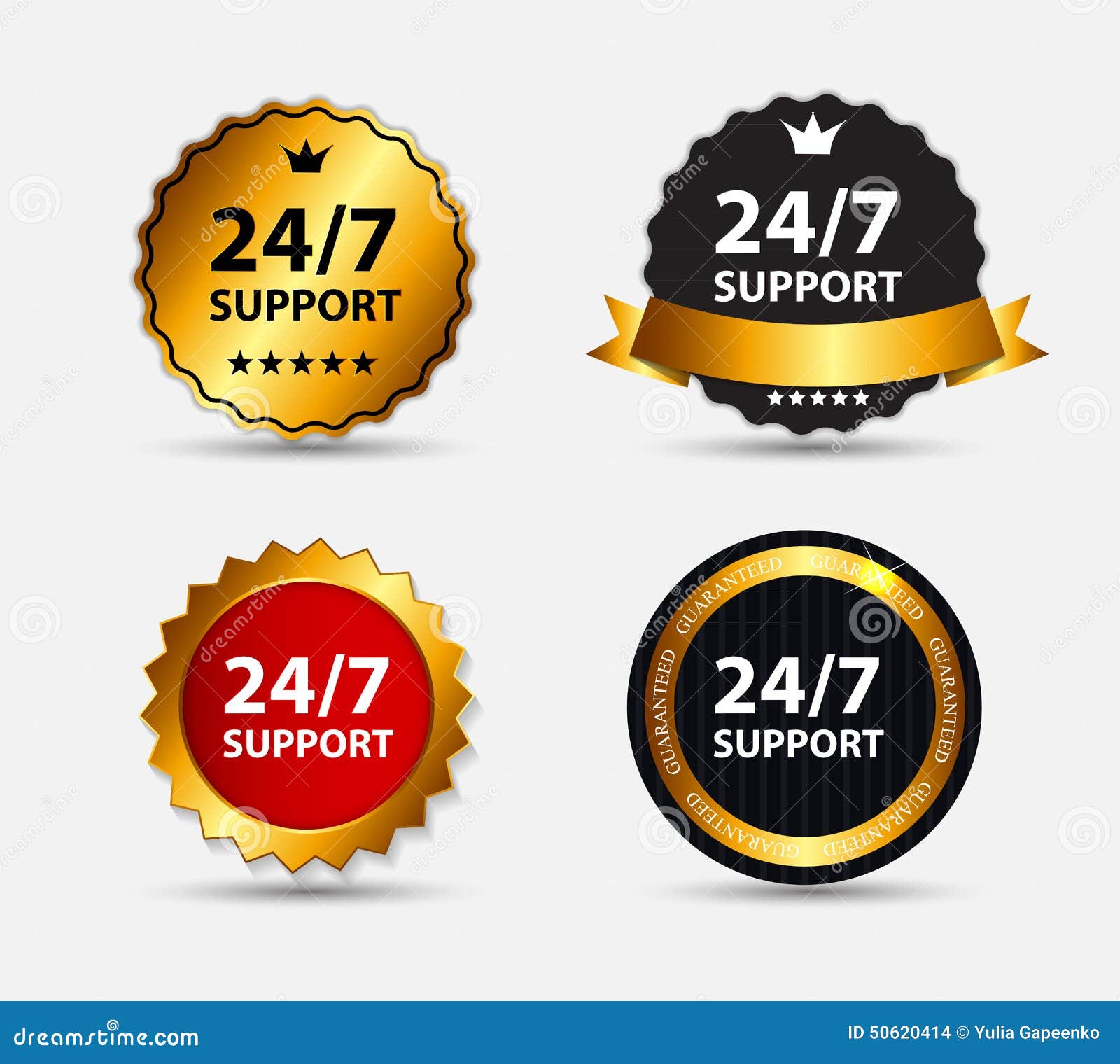 Vector 24-7 SUPPORT Sign, Label Template Stock Vector - Illustration of ...