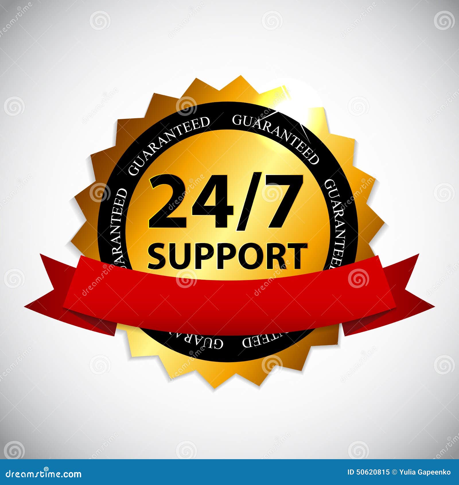 Vector 24-7 SUPPORT Sign, Label Template Stock Vector - Illustration of ...