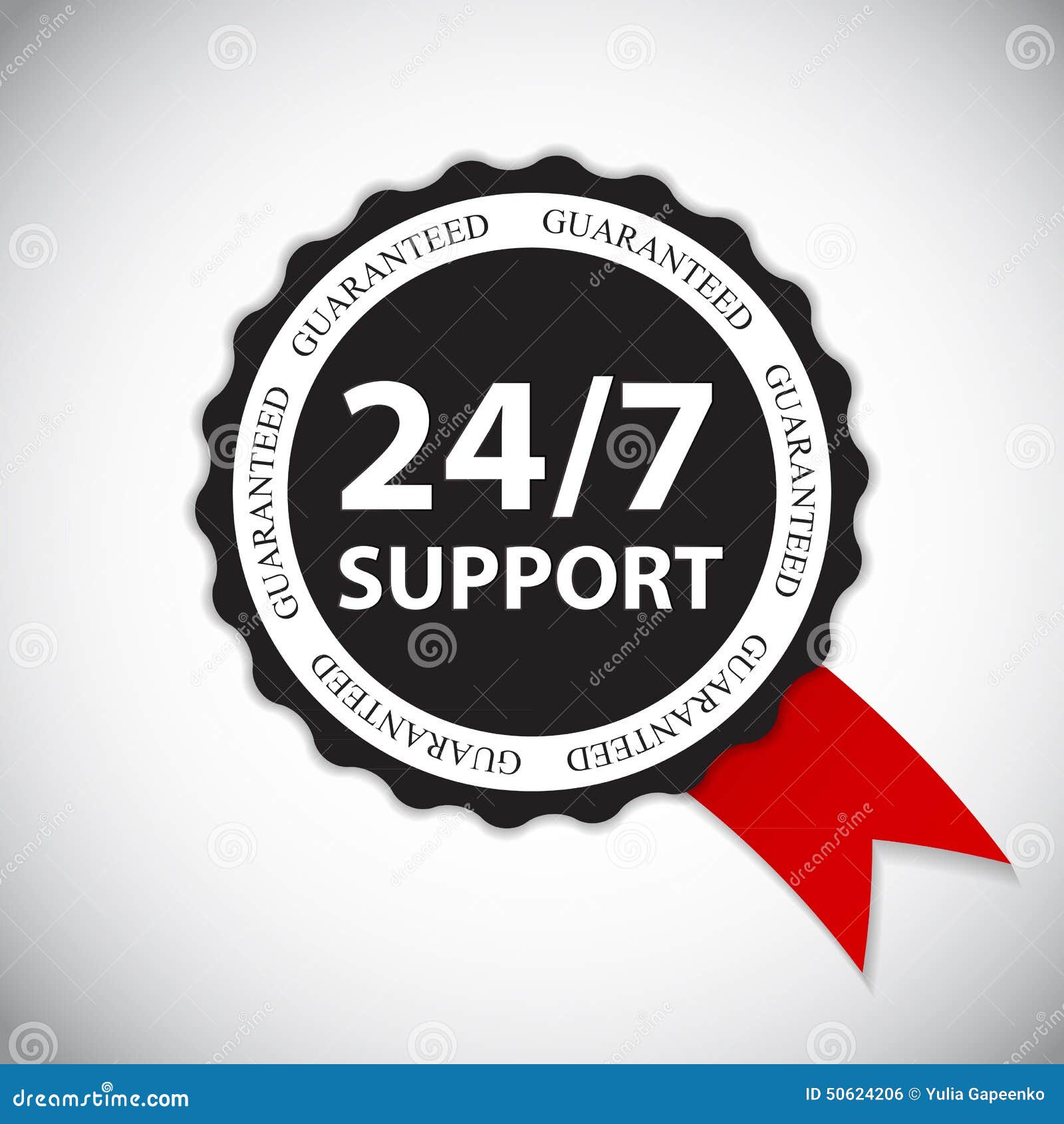 Vector 24-7 SUPPORT Sign, Label Template Stock Vector - Illustration of ...