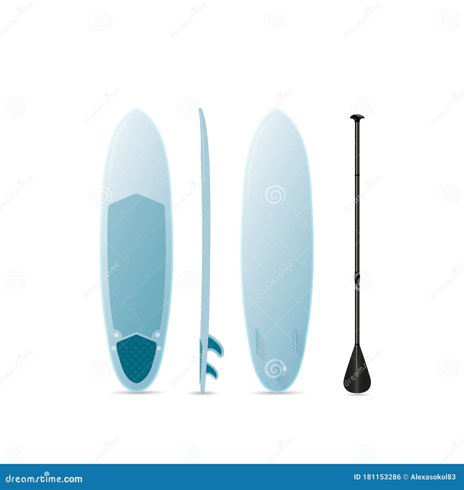 Surfboard And Paddle For Stand Up Paddling Adventure Stock Photo ...