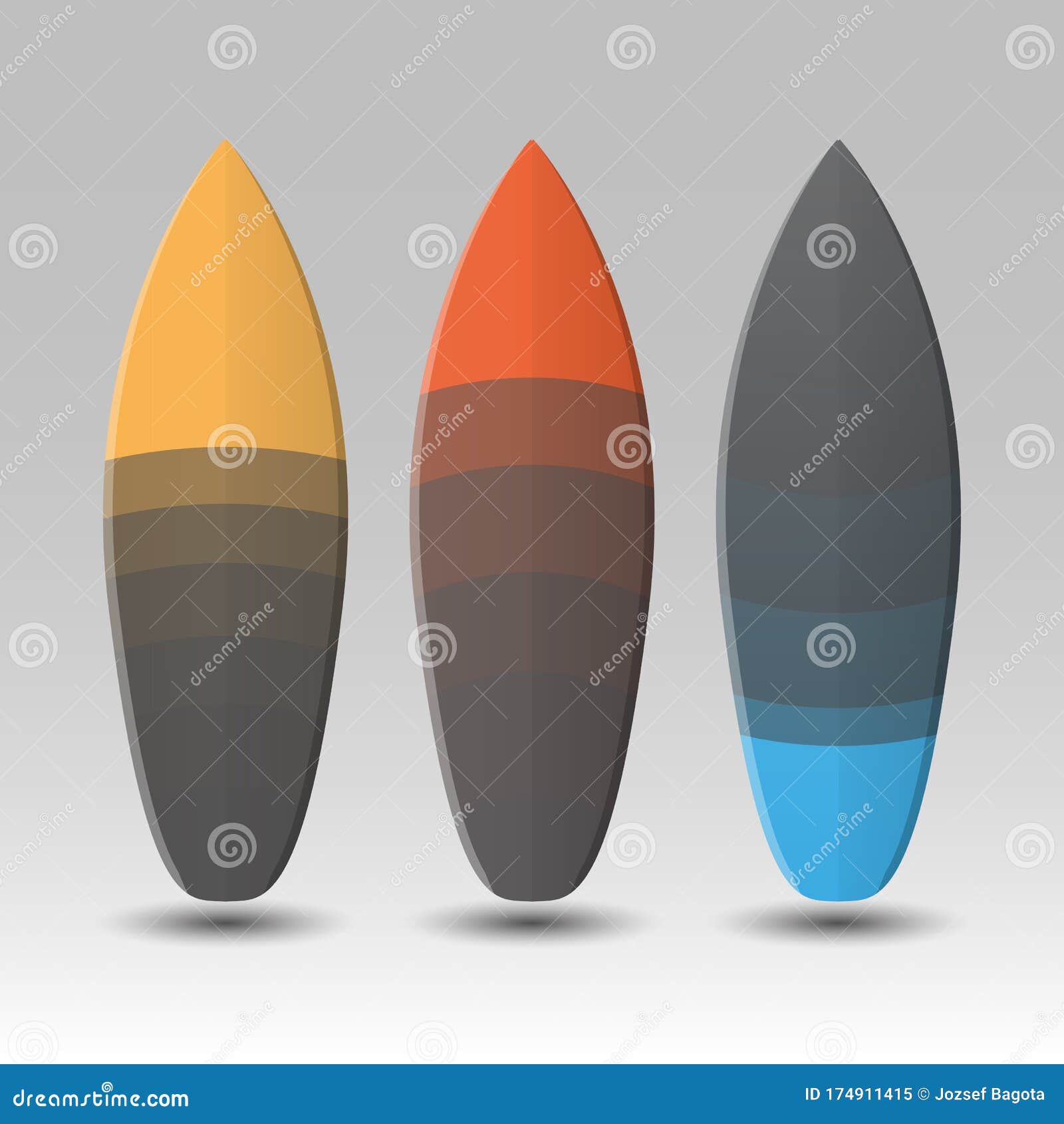Vector Surfboards Design with Abstract Colorful Geometric Shapes ...