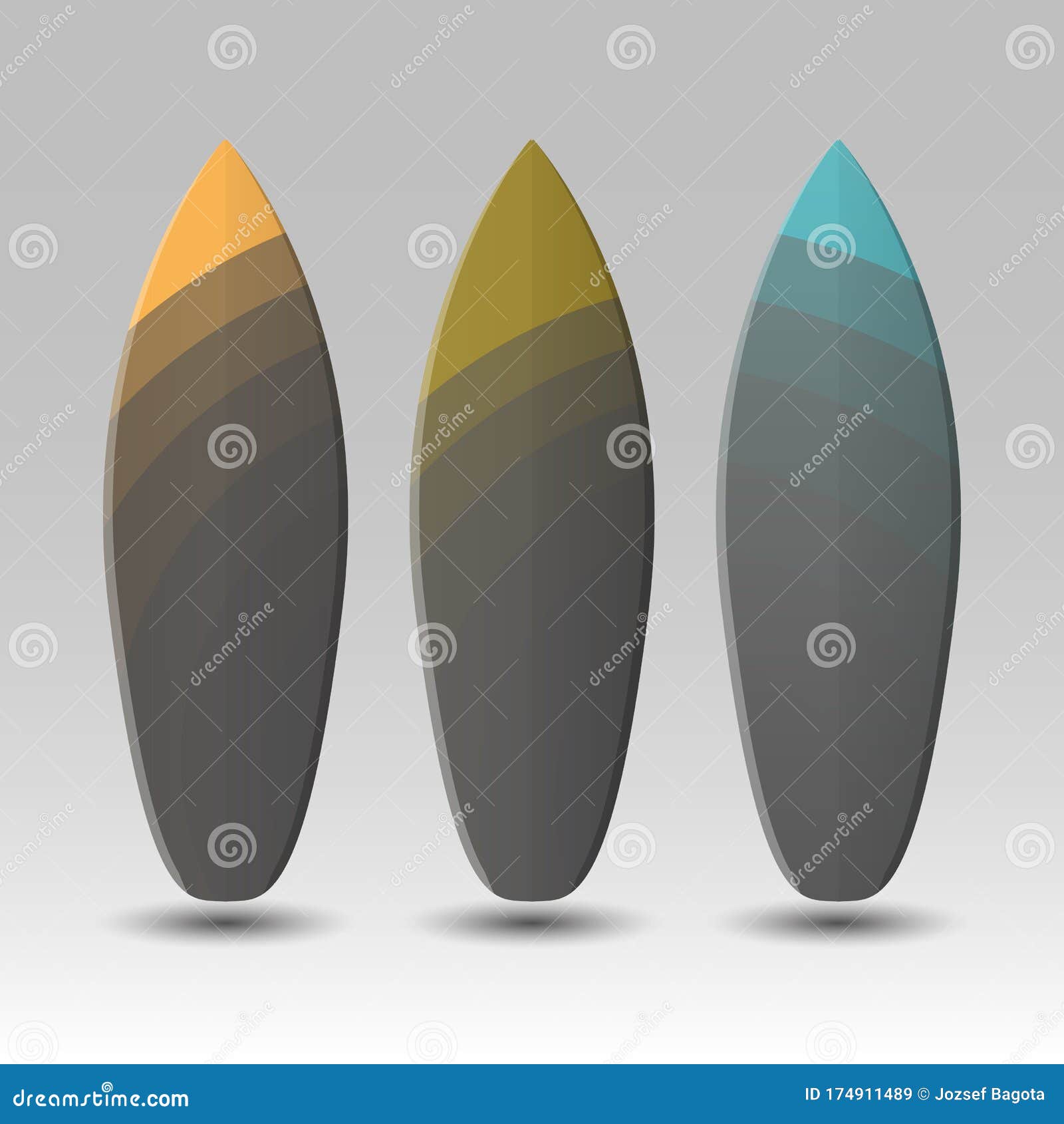 Vector Surfboards Design with Abstract Colorful Geometric Shapes ...