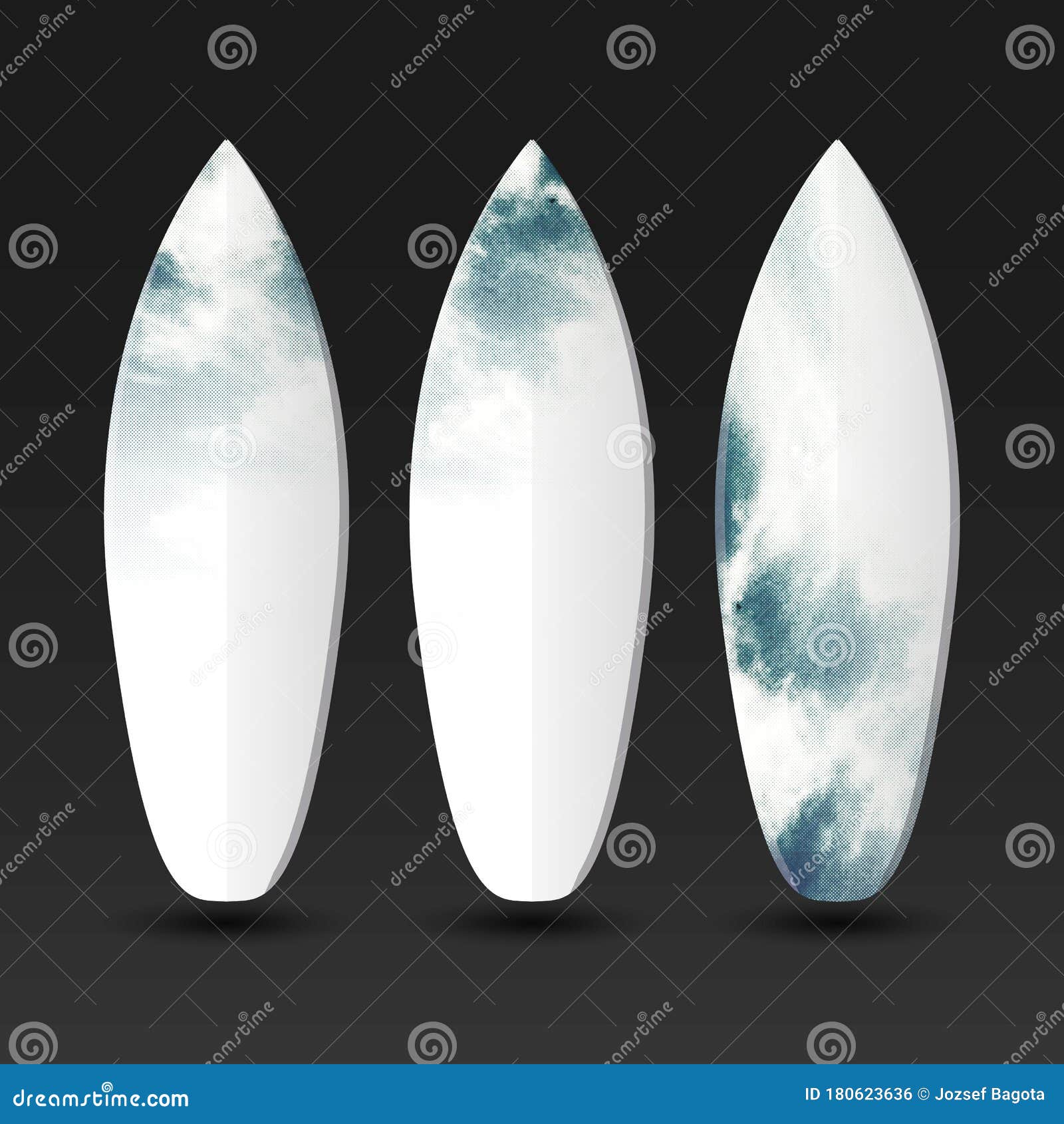 Vector Surfboards Design with Abstract Colorful Pattern Stock Vector ...