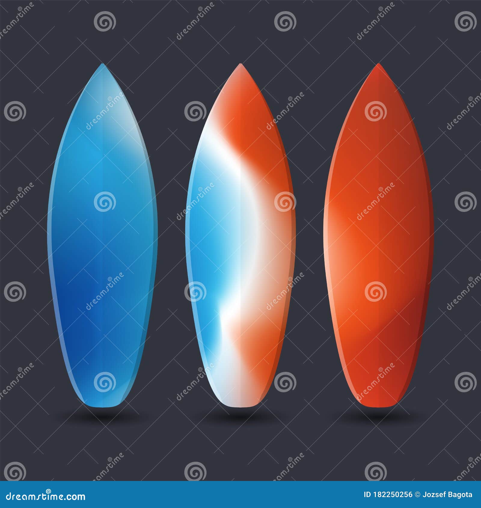 Vector Surfboards Design Template With Colorful Spotted Pattern ...