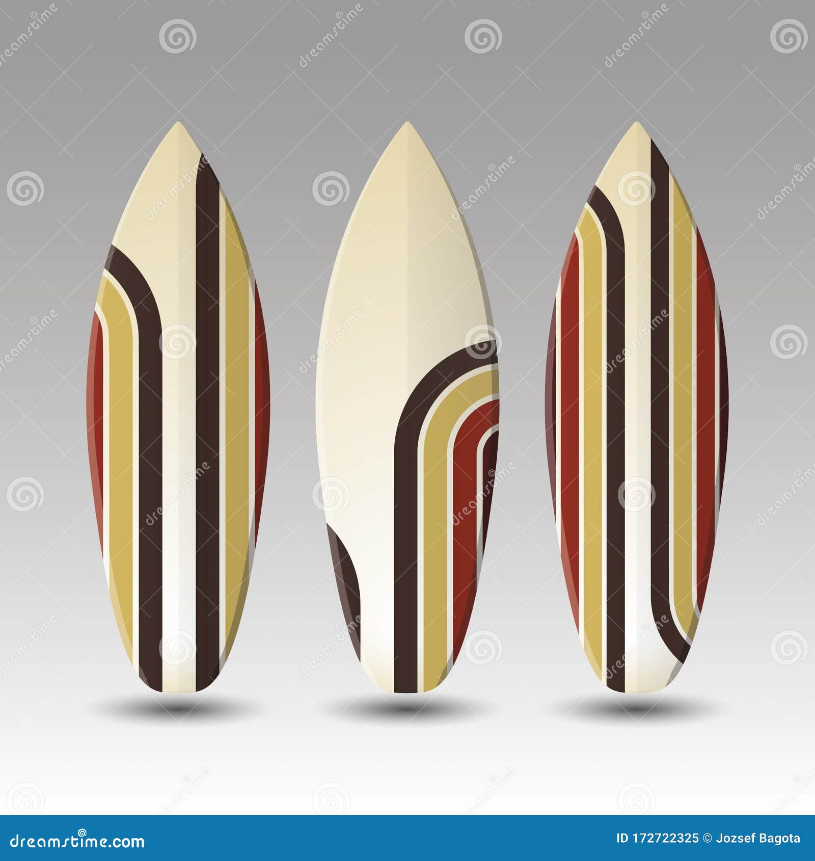 Vector Surfboards Design - Striped Pattern Stock Vector - Illustration ...