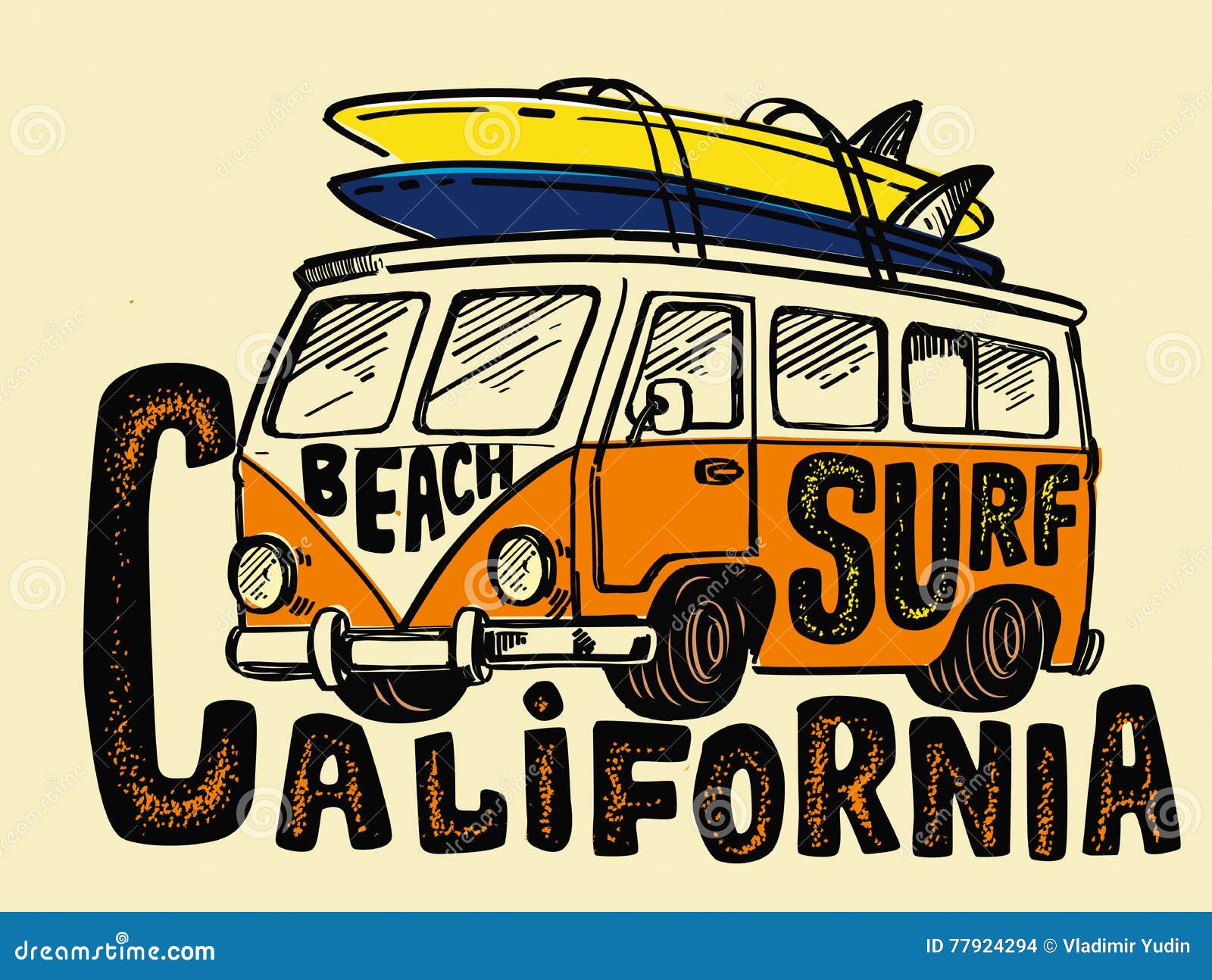 Vector Surfing Club Logos In Grunge Hand Drawn Style. Hipster Surf ...