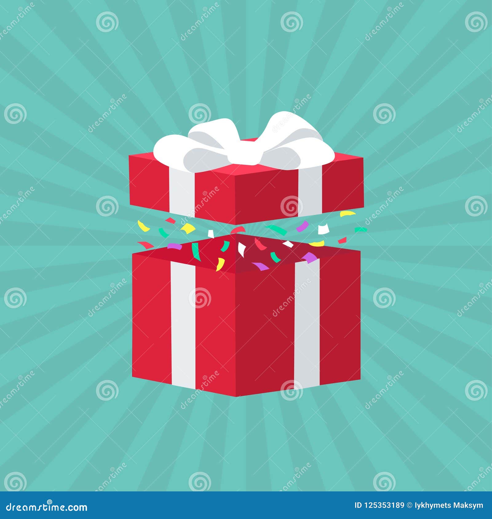 Vector Surprise Inside Open Gift Box Design Template. Stock Vector ...