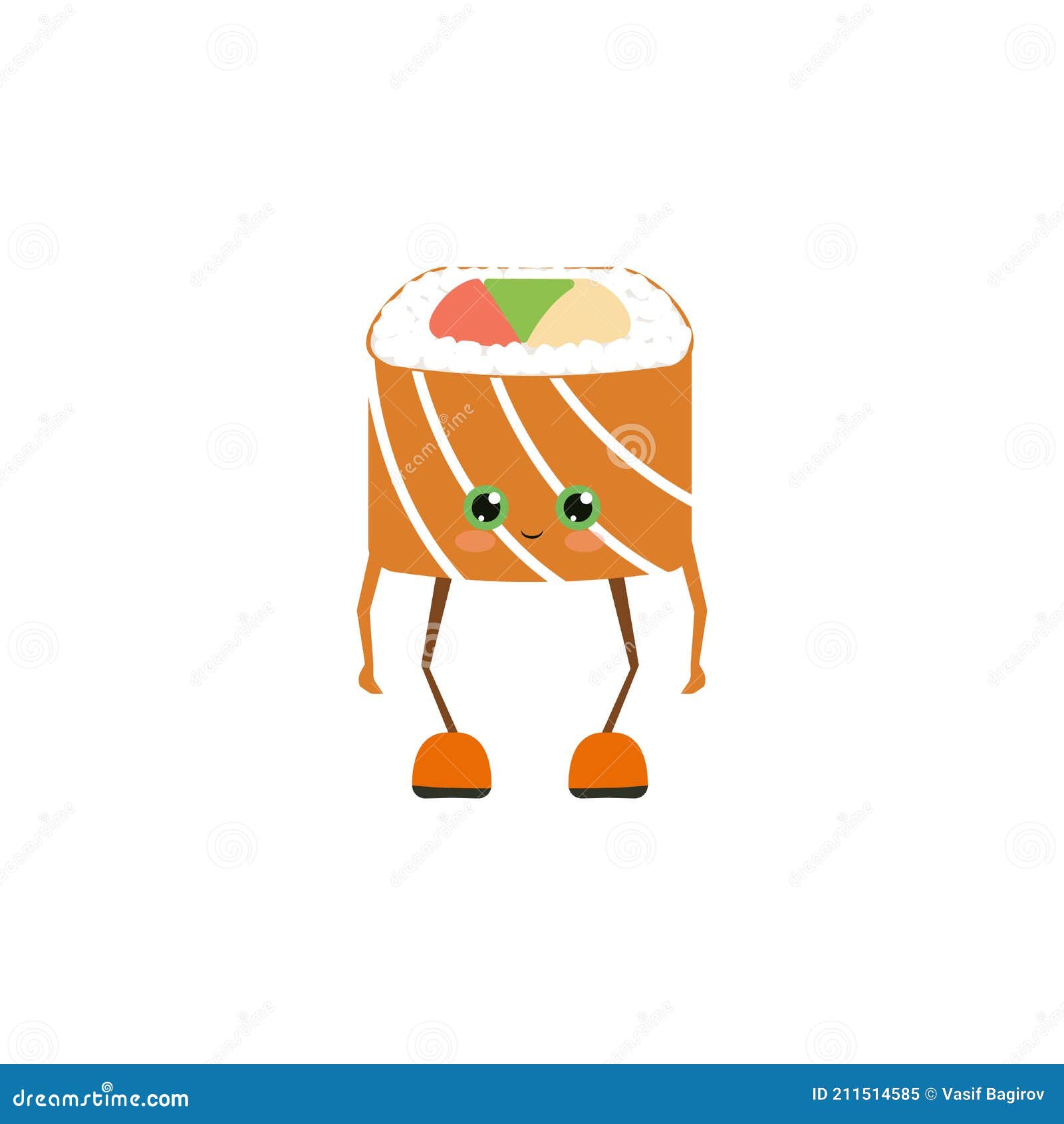 Vector Sushi Cartoon Character Illustration. Sushi Character ...
