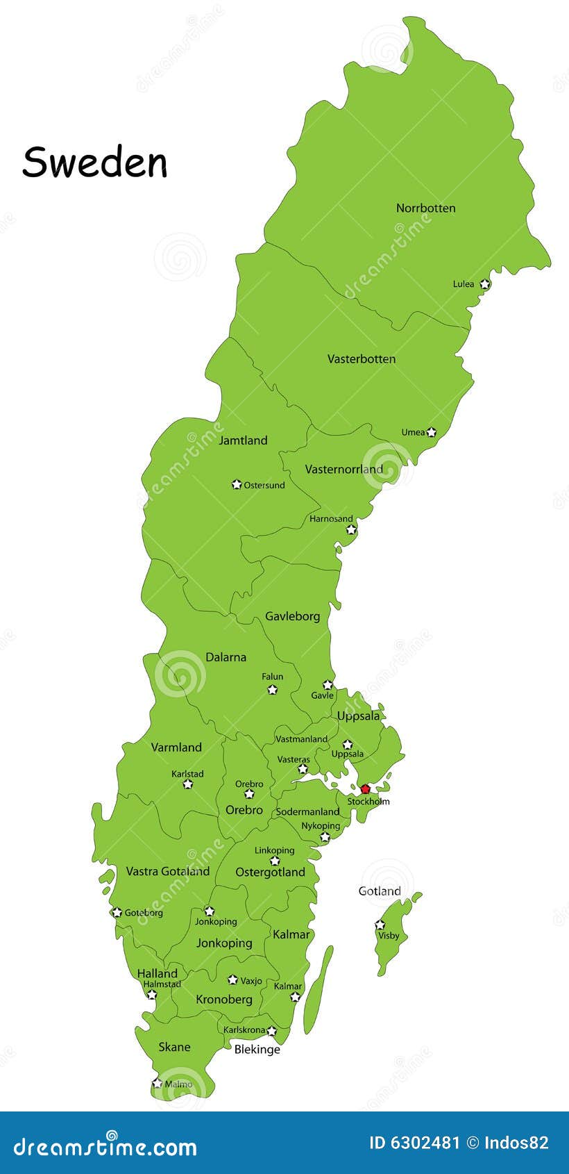 Vector Sweden map stock illustration. Illustration of land - 6302481