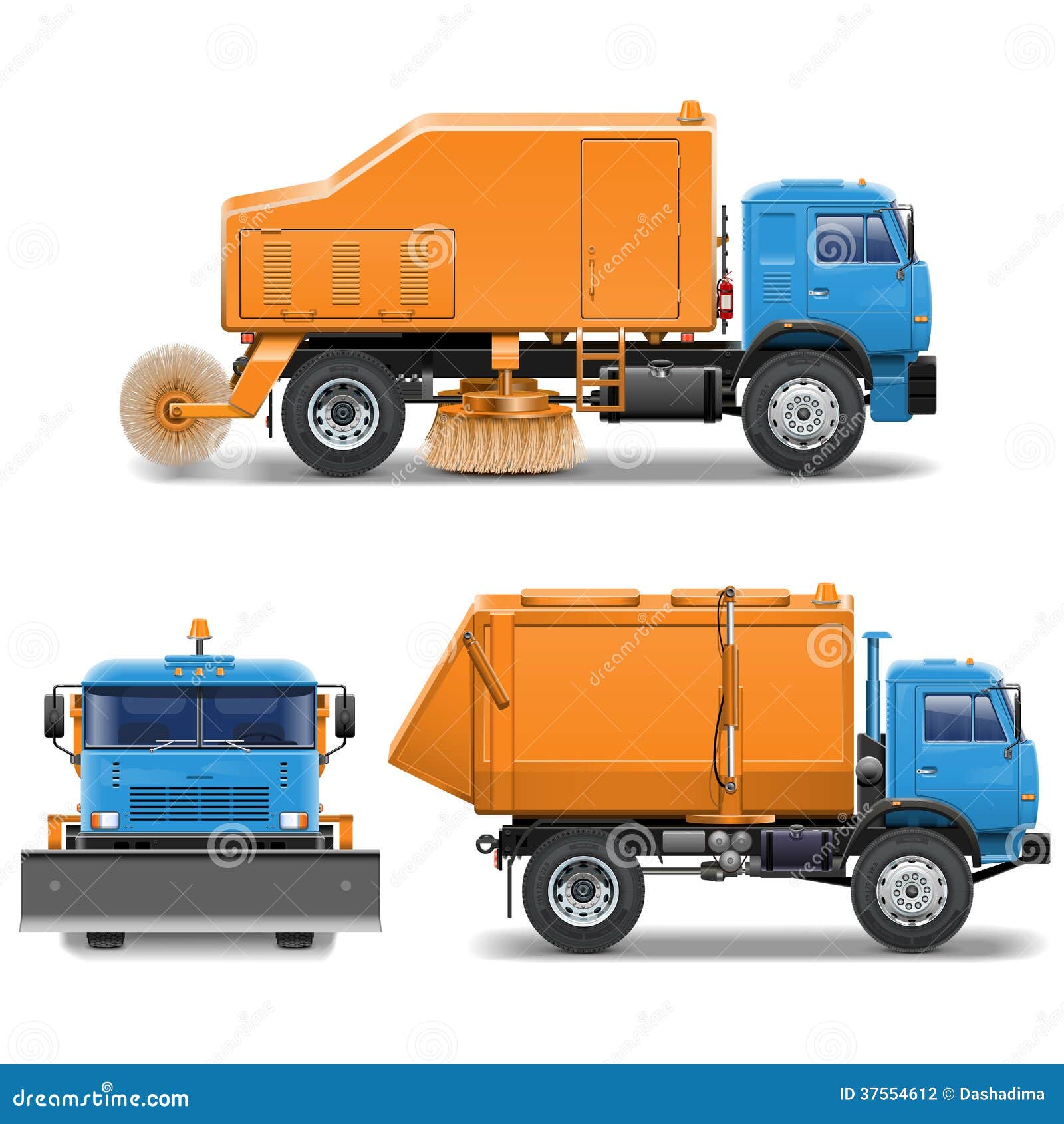 Vector Sweeping Machine stock vector. Illustration of container - 37554612