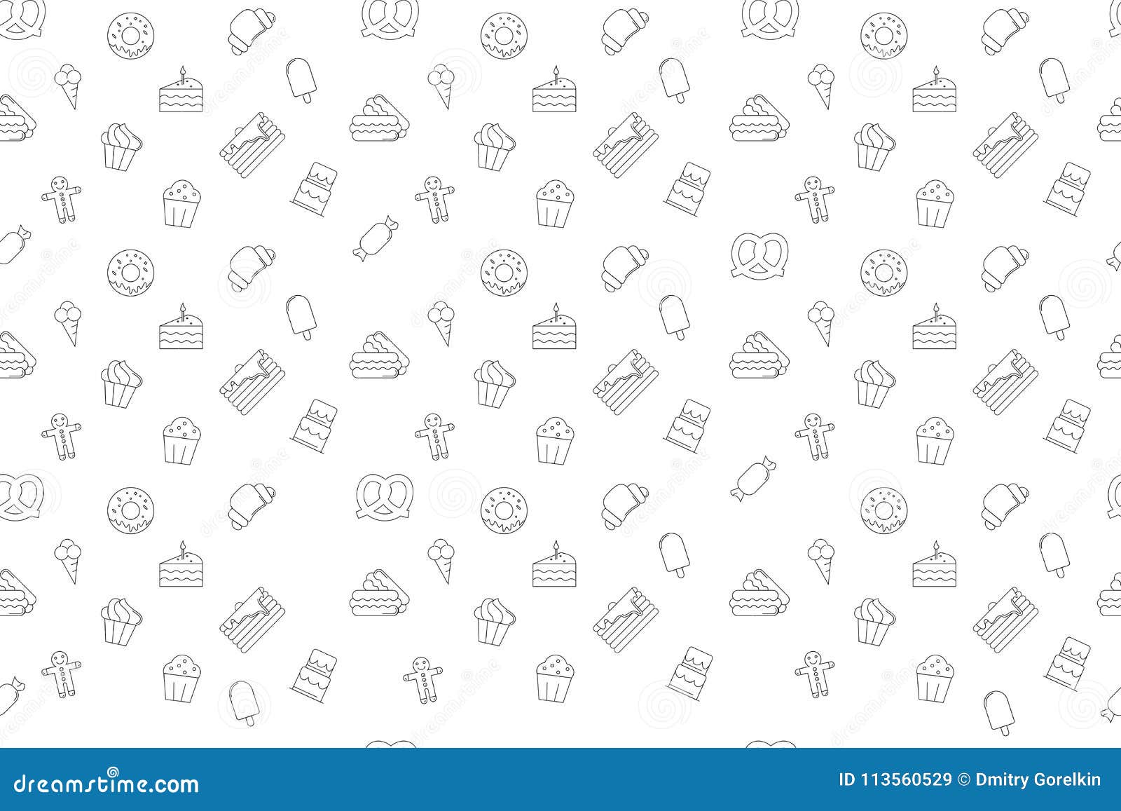 Vector Sweet pattern. stock vector. Illustration of vector - 113560529