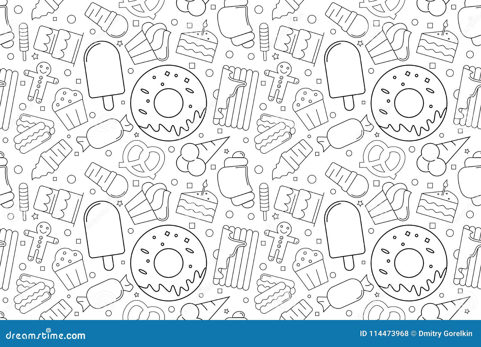 Vector Sweet Pattern. Sweet Seamless Background Stock Vector ...