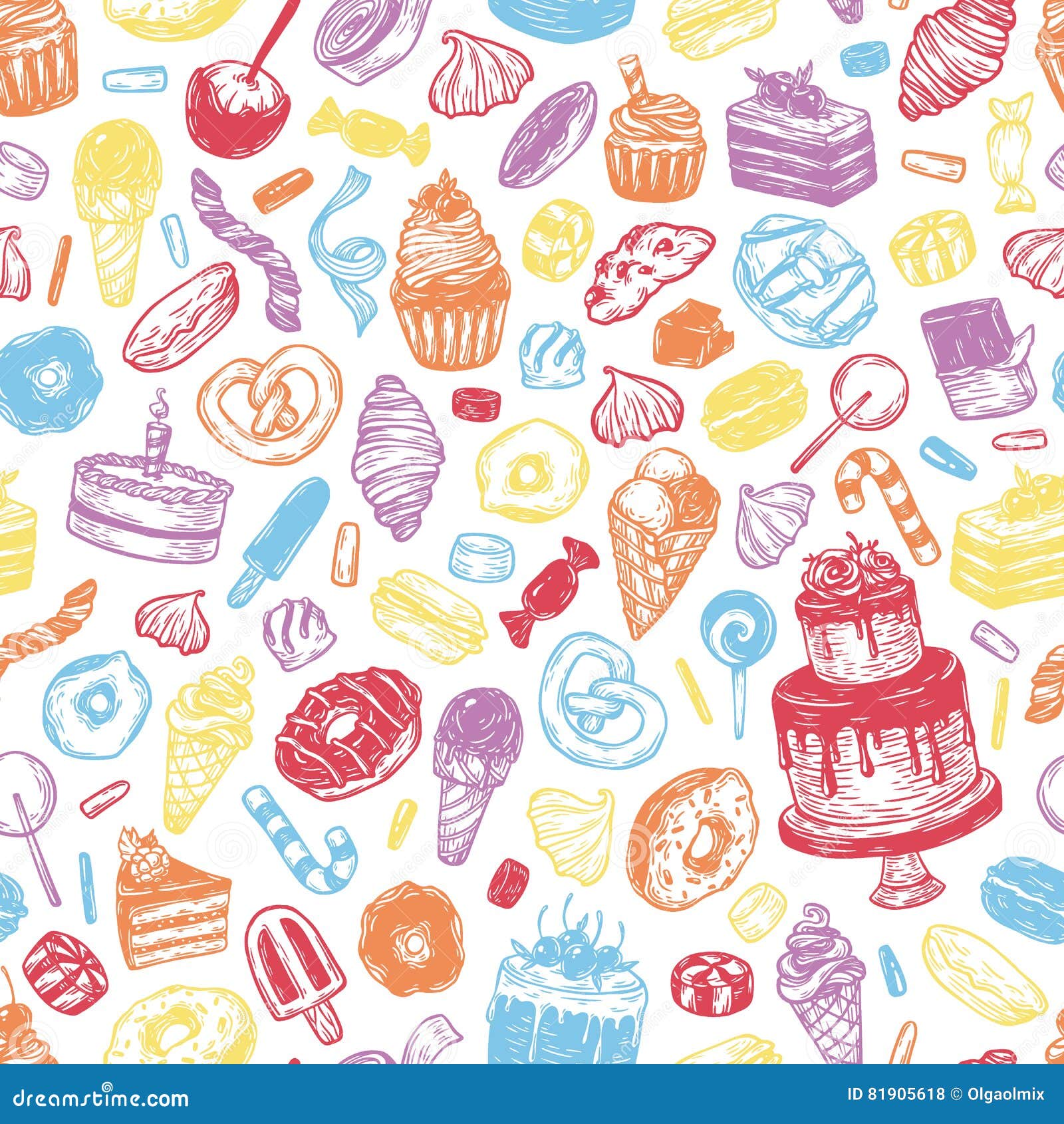 Vector Sweets. stock vector. Illustration of candy, icing - 81905618