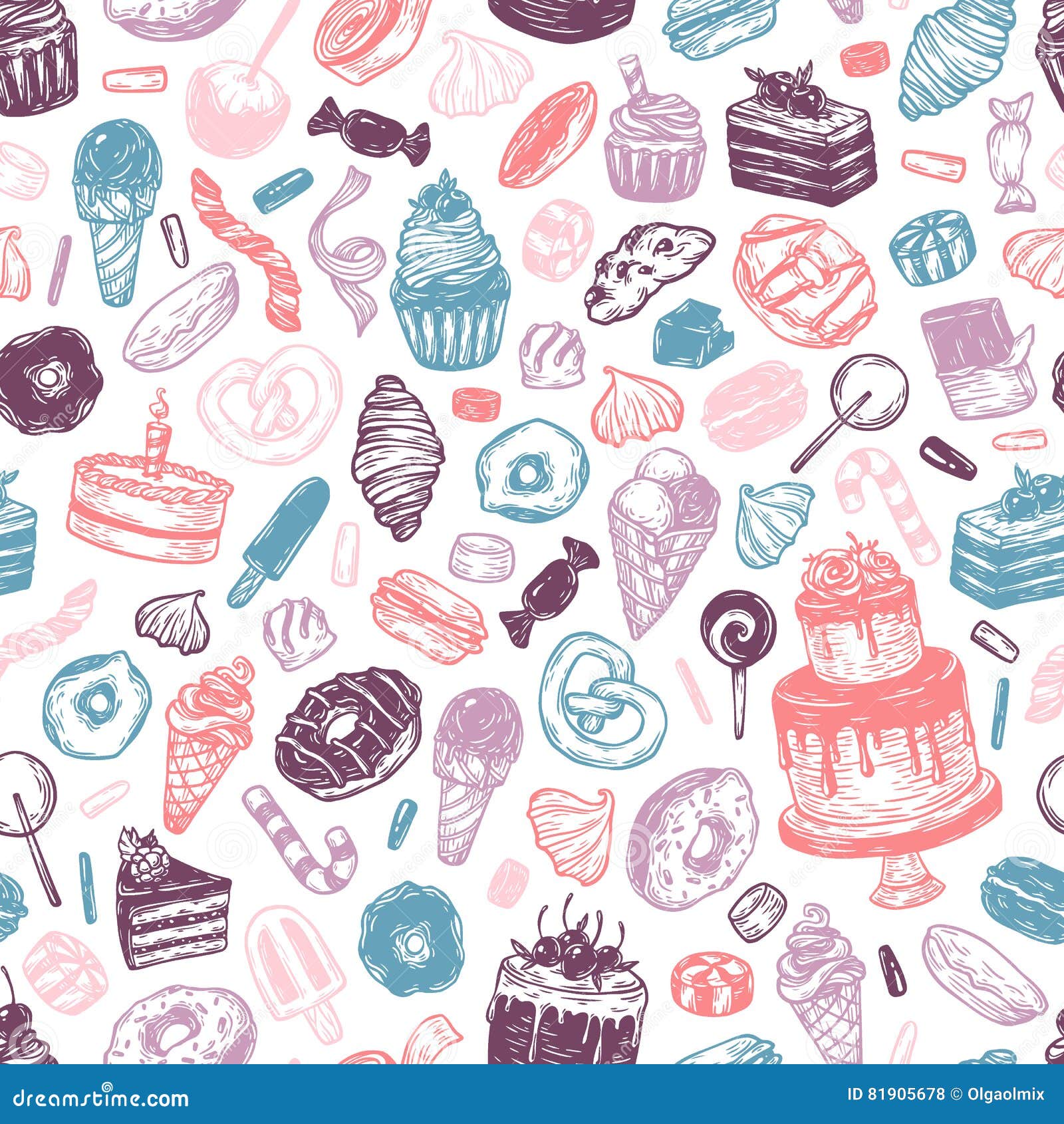 Vector Sweets. stock vector. Illustration of cone, bake - 81905678