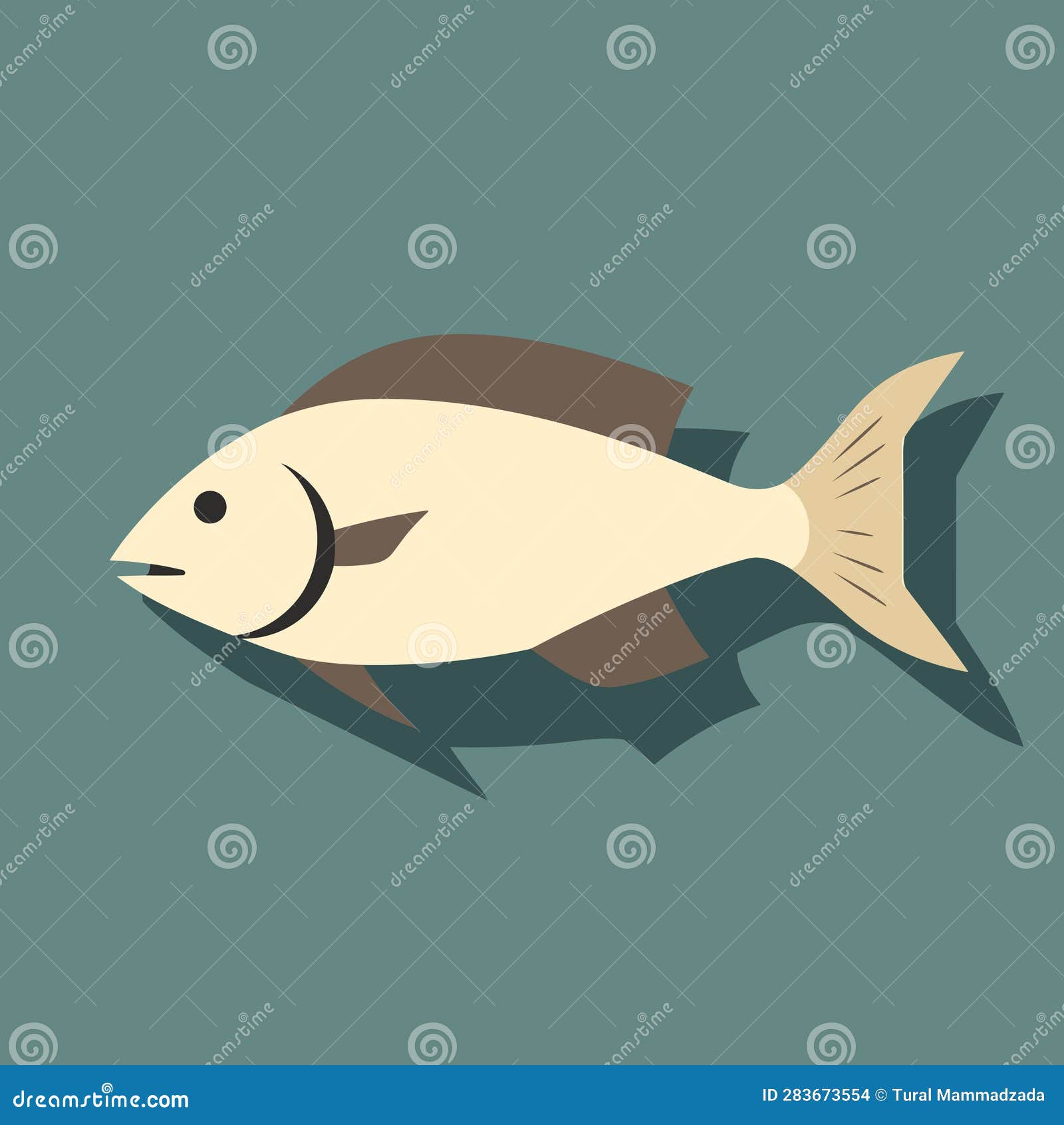 Vector of a Swimming Fish in a Water Environment Stock Vector ...