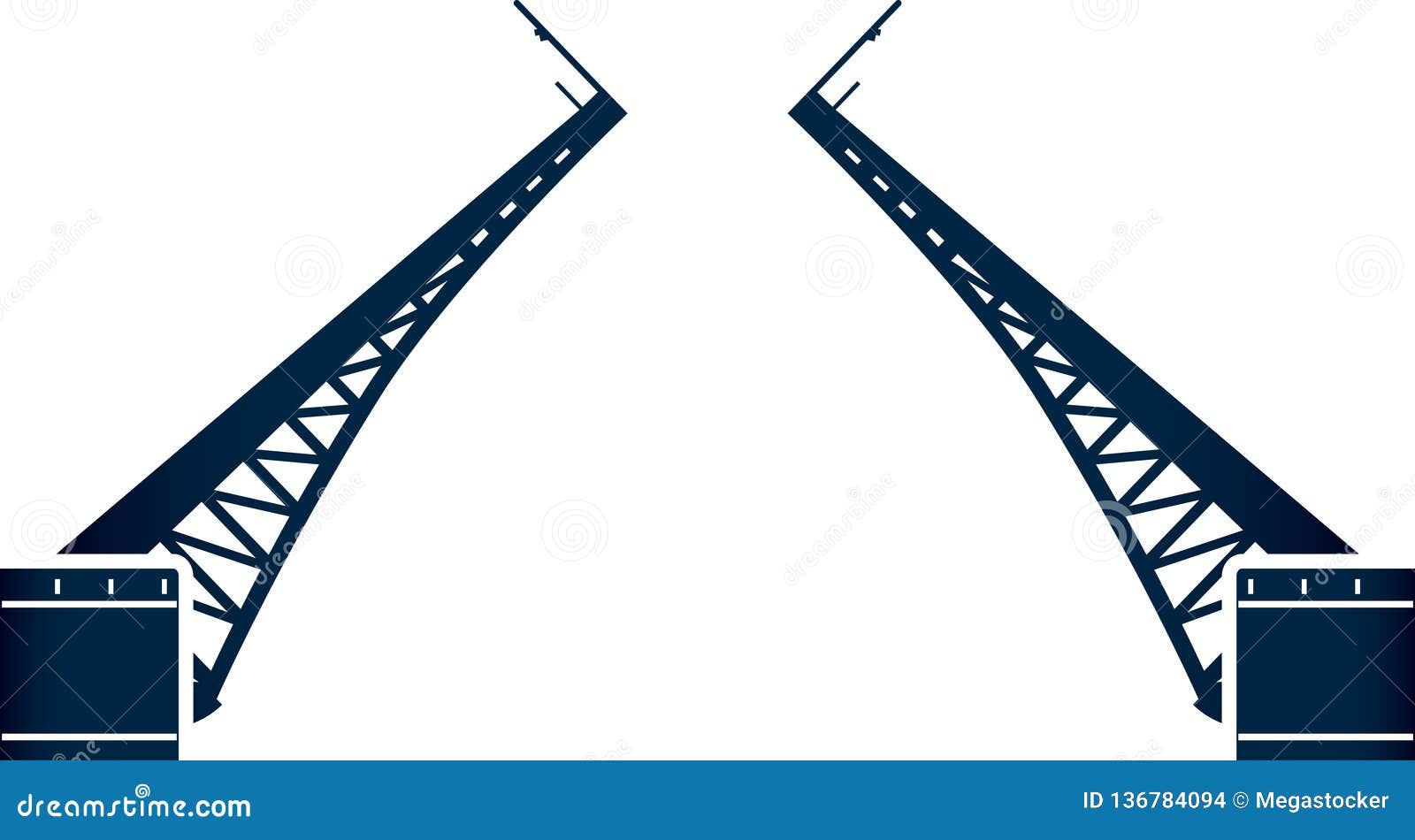 Vector swing bridge stock vector. Illustration of urban - 136784094