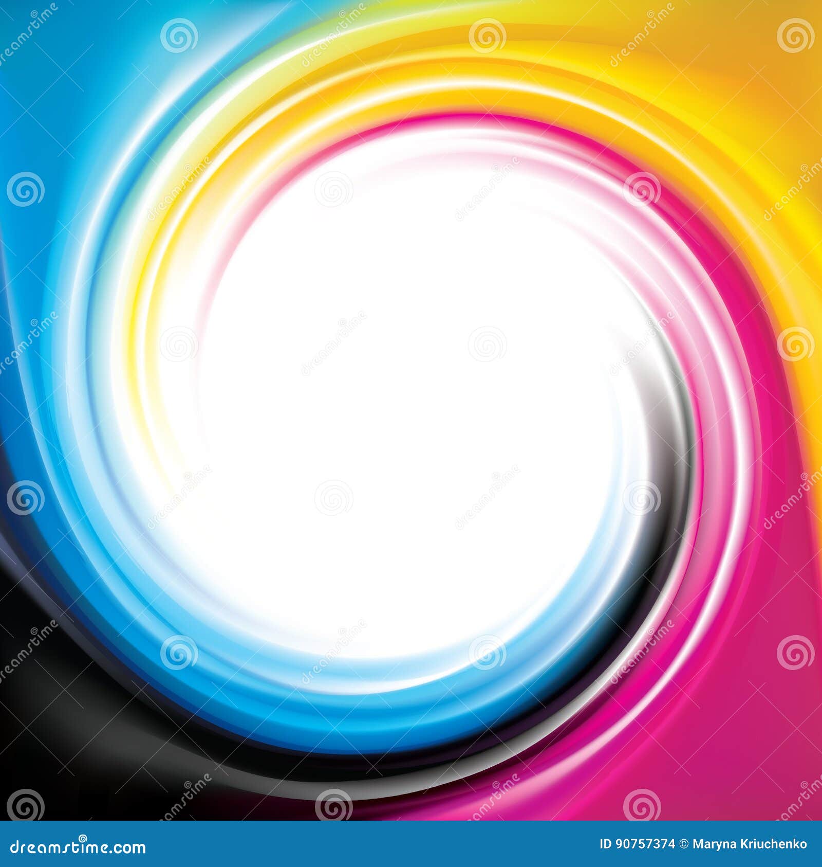 Vector Swirl Background Of Primary Colors Printing Process CMYK ...