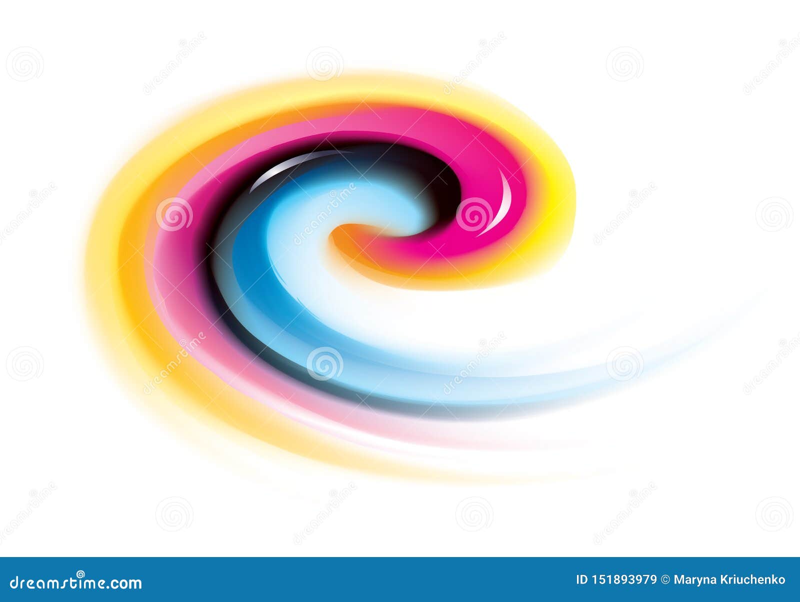 Vector Swirl Background of Primary Colors Printing Process: CMYK Stock ...