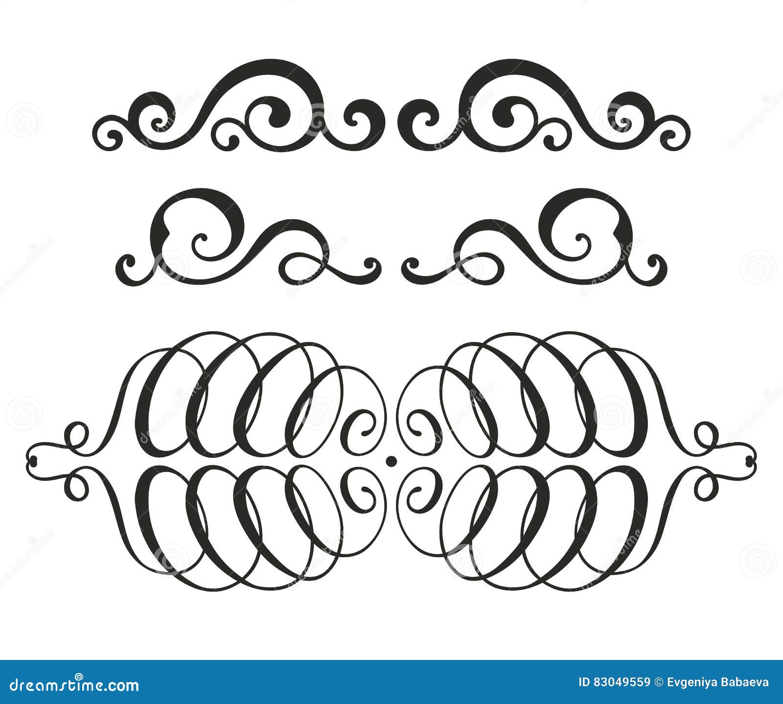 Vector Swirl Elements for Design. Stock Vector - Illustration of beauty ...