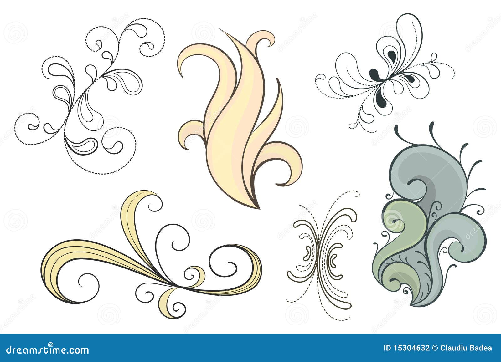Vector Swirls Set stock vector. Illustration of ornament - 15304632