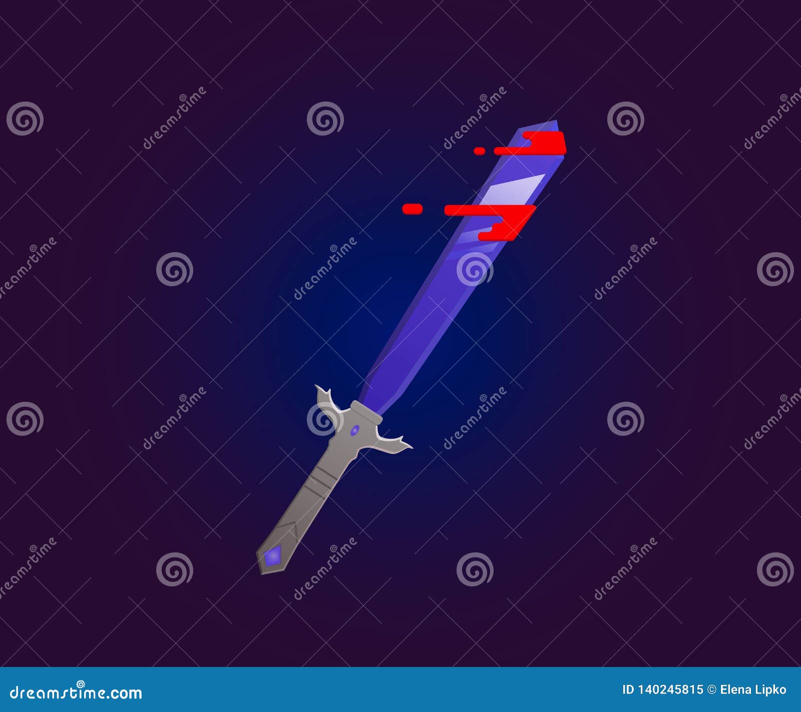Sword Icon Vector Illustration in Flate Style. Stock Vector ...