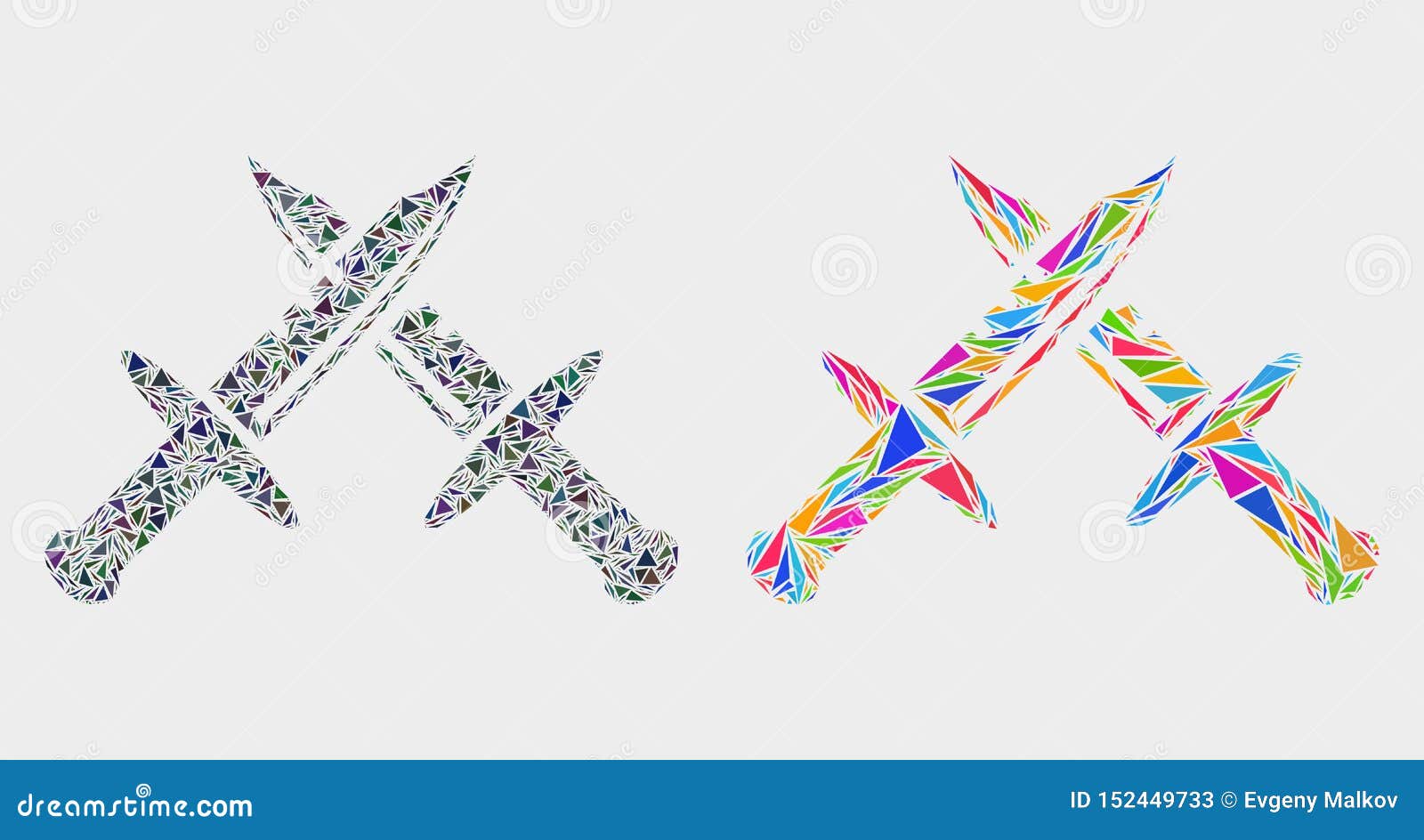 Vector Swords Mosaic Icon of Triangle Elements Stock Vector ...