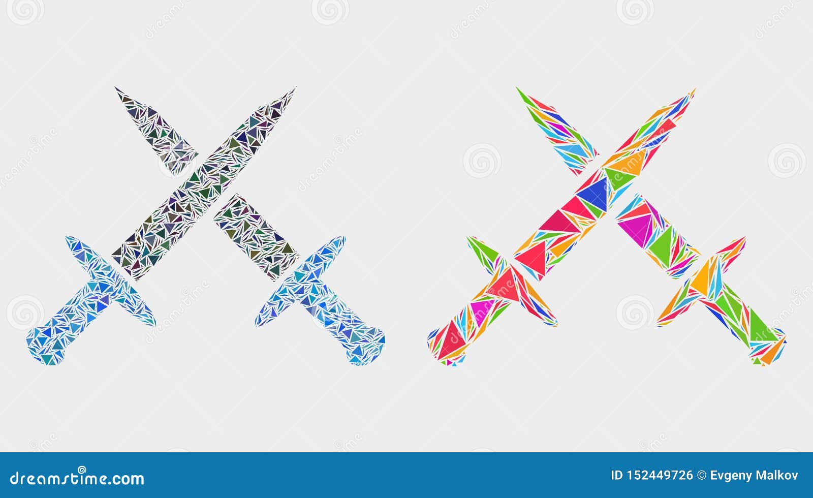 Vector Swords Mosaic Icon of Triangles Stock Vector - Illustration of ...