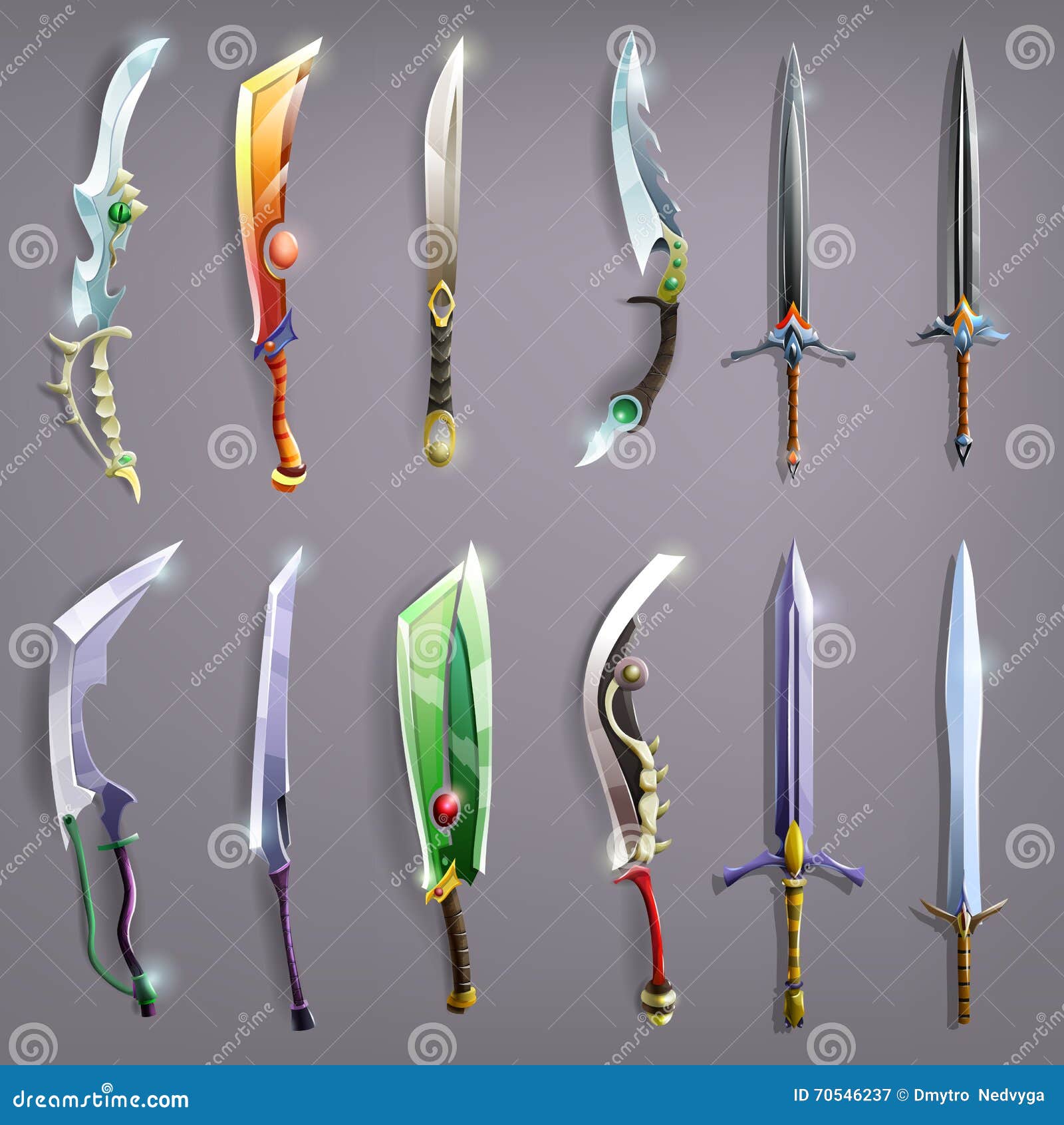 Vector swords set. stock vector. Illustration of historical - 70546237